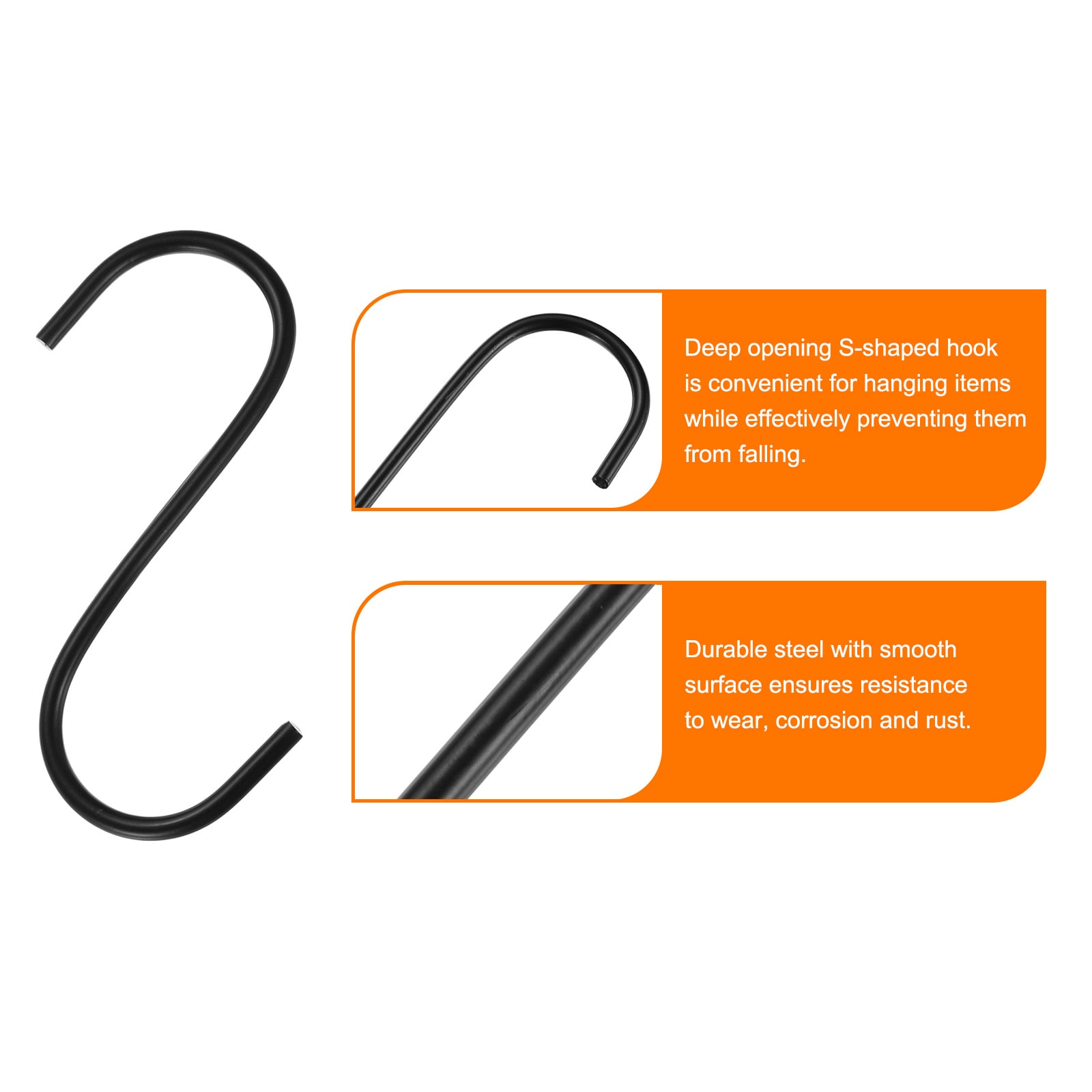 Harfington 6pcs Long S Hooks 4-Inch Extra Long Metal S-shaped Hanging ...