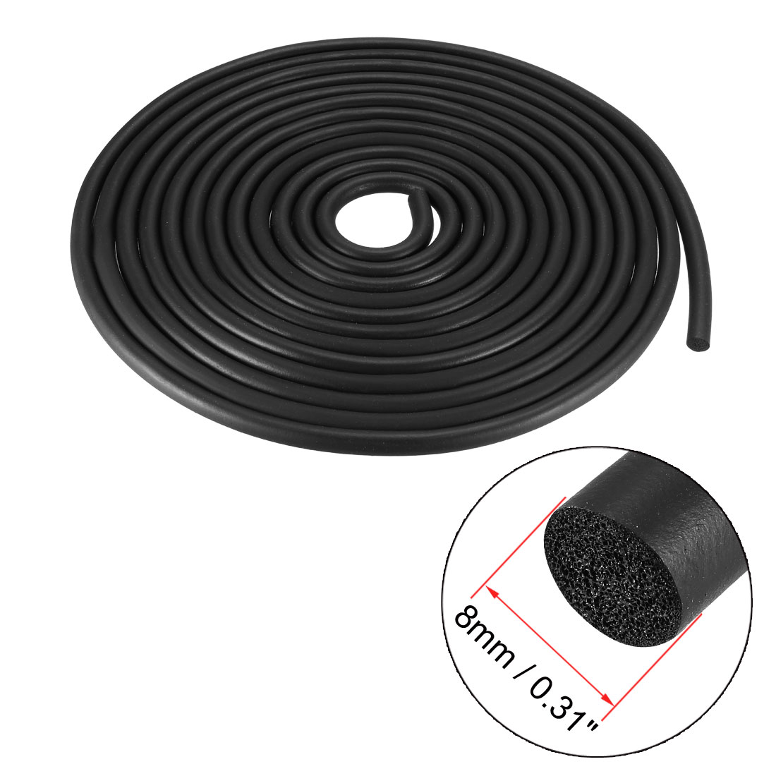 Unique Bargains Foam Rubber Seal Weather Strip 0.31-inch Diameter 16.4 ...