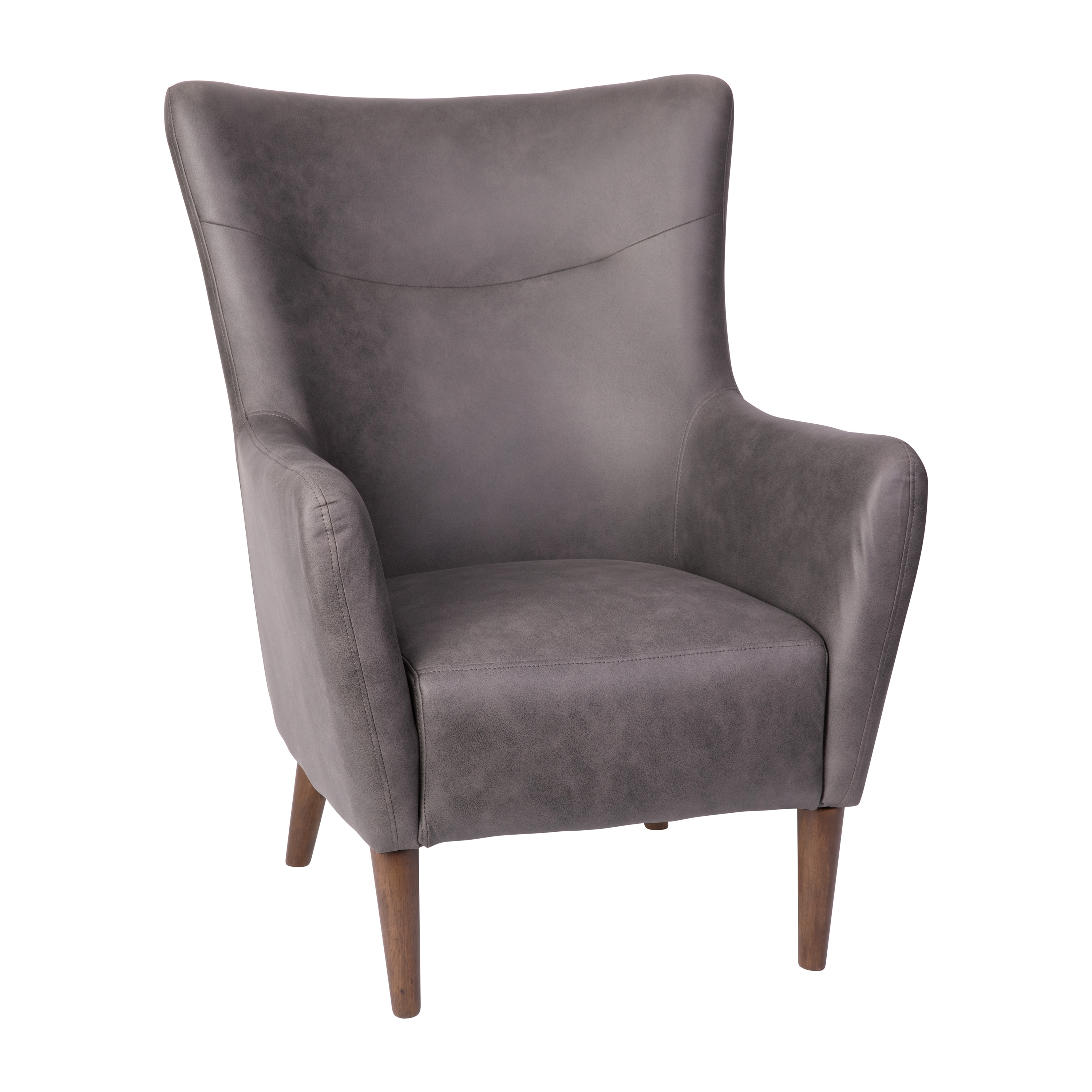 Merrick Lane Regal Traditional Wingback Accent Chair; Faux Leather ...