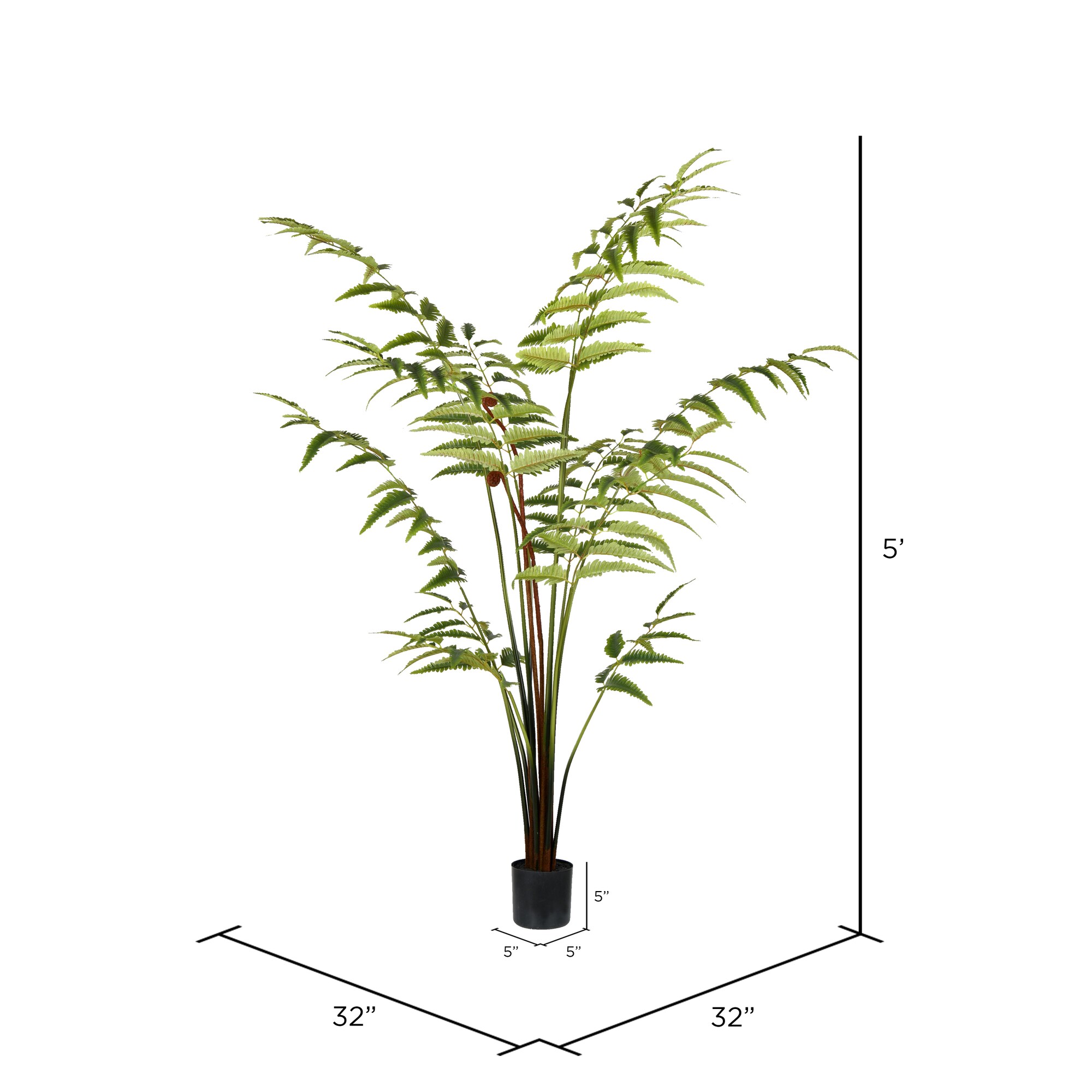 Vickerman 60-Inches Green Indoor Floor Fern Artificial tree in the ...