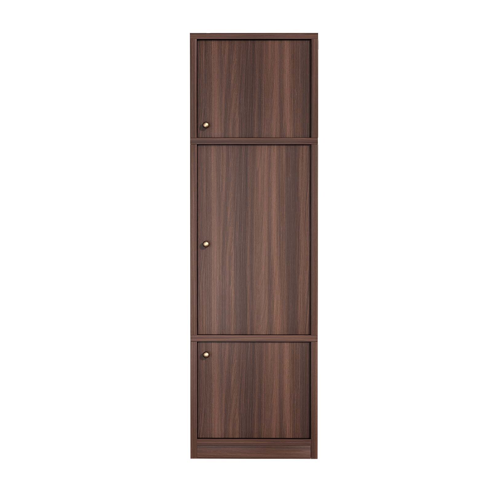 Walnut 3 -Door 15.7-in Fillng Cabinet Multi-Functional Storage Cabinet ...