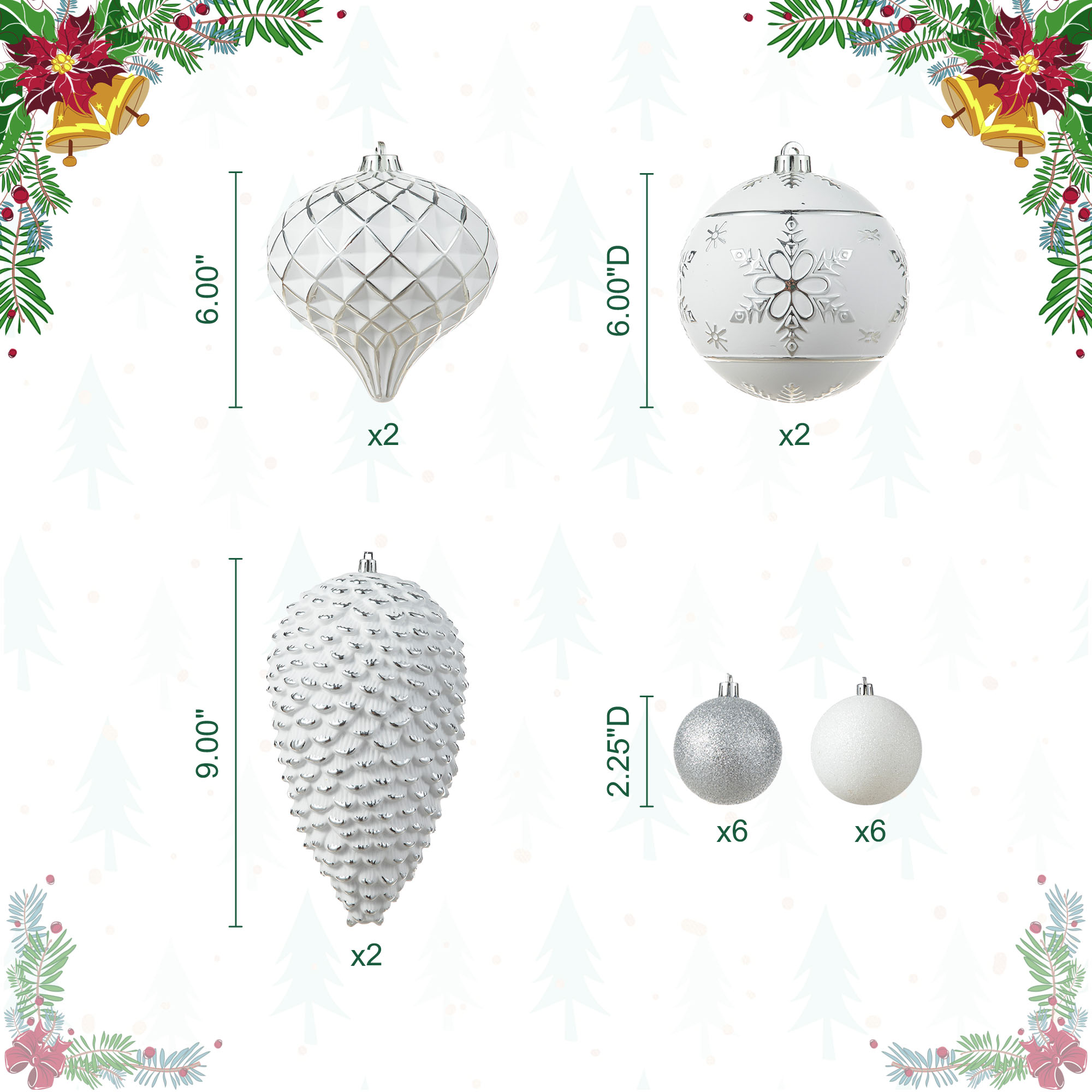 Glitzhome 0.1-in Ornament Merry Christmas Decor 2040500006 at Lowes.com