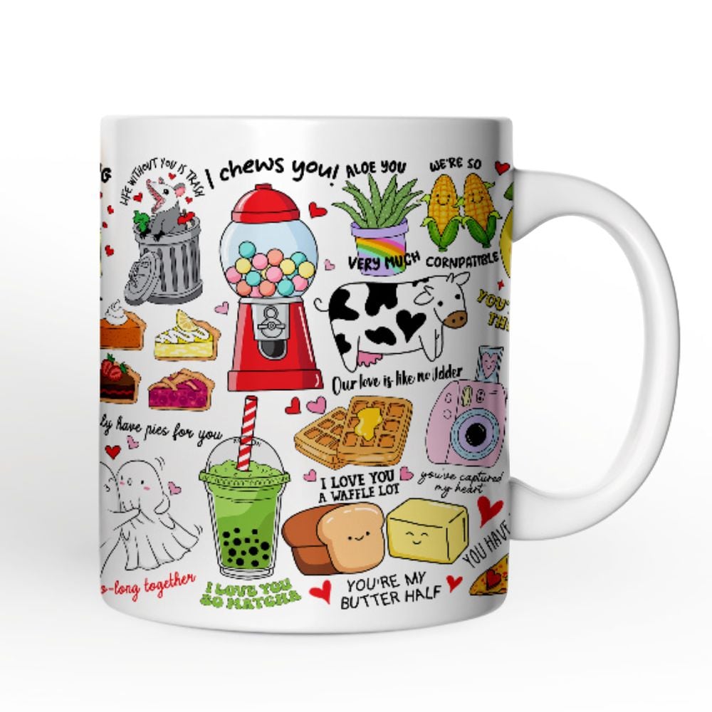 OrnamentallyYou Hand Drawn Corny Love Puns Valentine Mug at Lowes.com