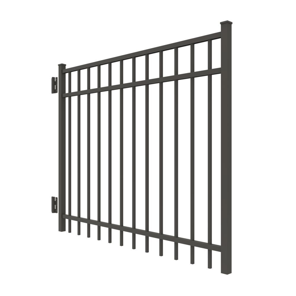 CATALYST 4 ft x 5 ft Bronze Aluminum Fence Gate in the Metal Fencing ...