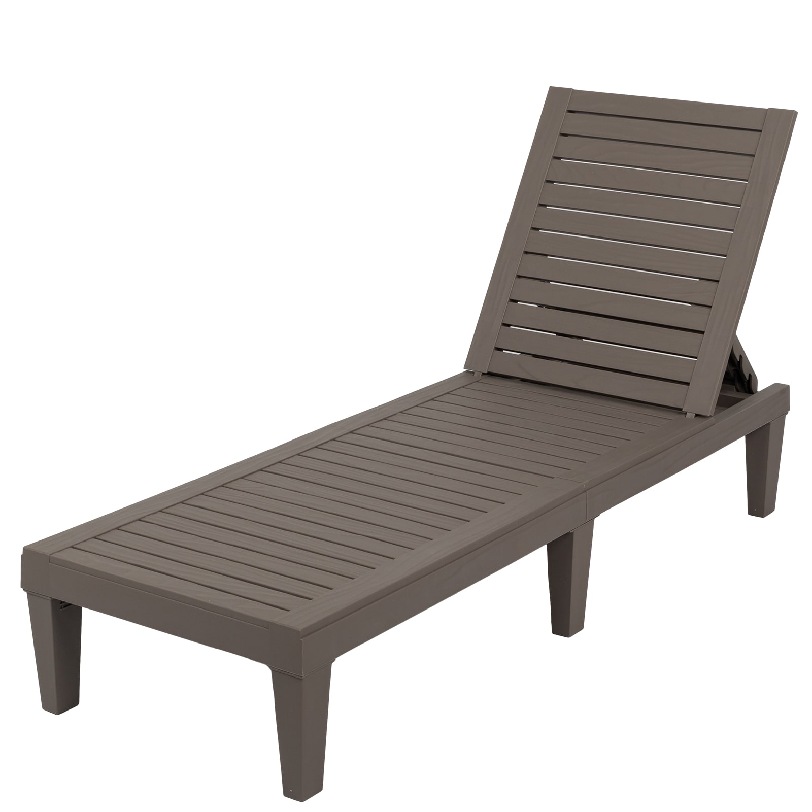 VINGLI 1-Pack Outdoor Adjustable Chaise Lounge Chair for Outside Pool ...