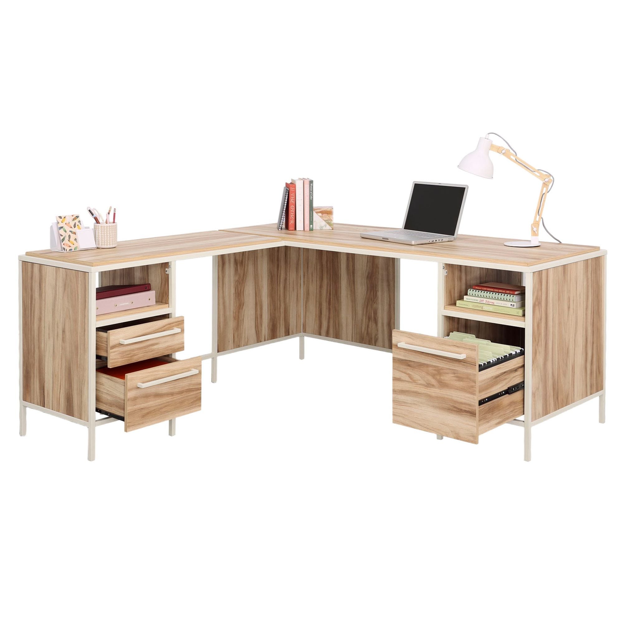 Sauder Nova Loft L Desk Kiln Acacia finish in the Desks department at ...