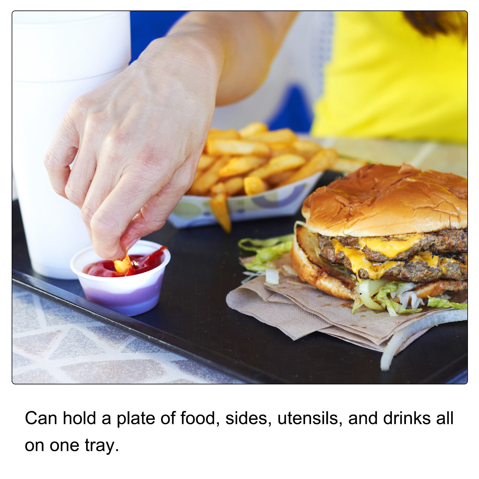 PATIKIL 12x9 Inch Fast Food Tray 4pcs PP Plastic Reusable Multi-Purpose ...