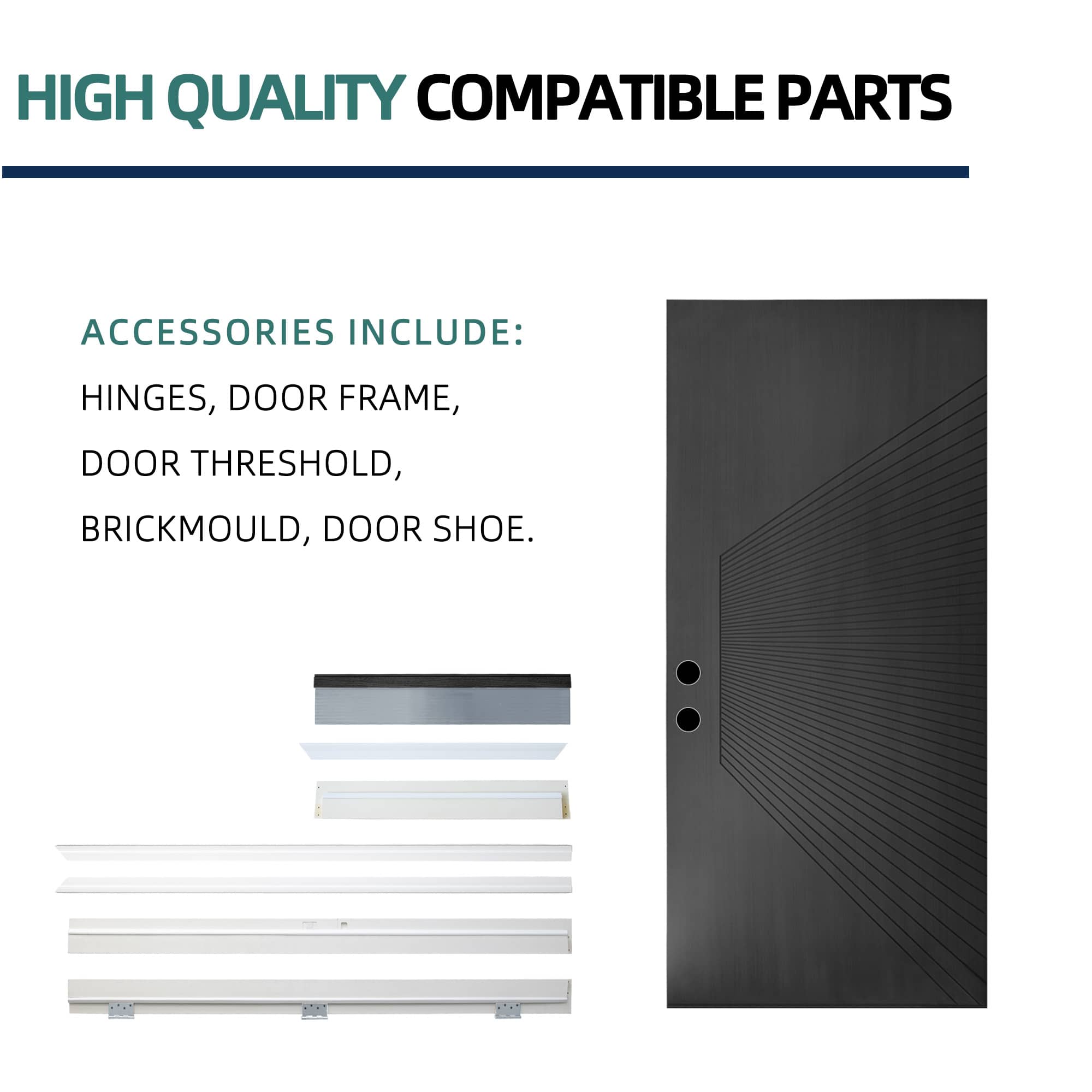 Misty Moon Contemporary V-groove Flush Panel Fiberglass Door 36-in x 80 ...