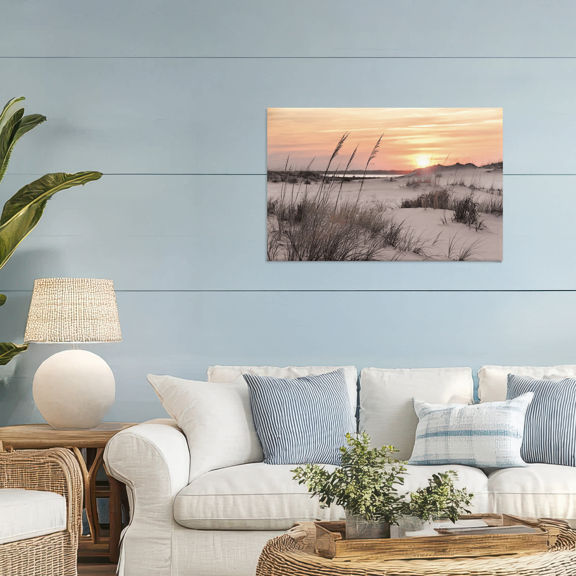 Stupell Industries Peachy Seashore Sunset Canvas Art 36 x 24 in the ...