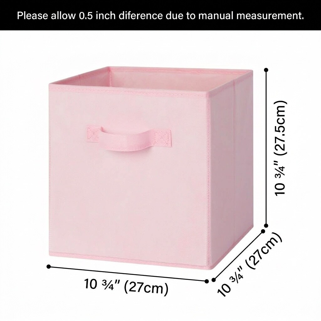 Vrbgify 6 Pack Pink Fabric Storage Cubes 11 Inch Foldable Storage Bins ...