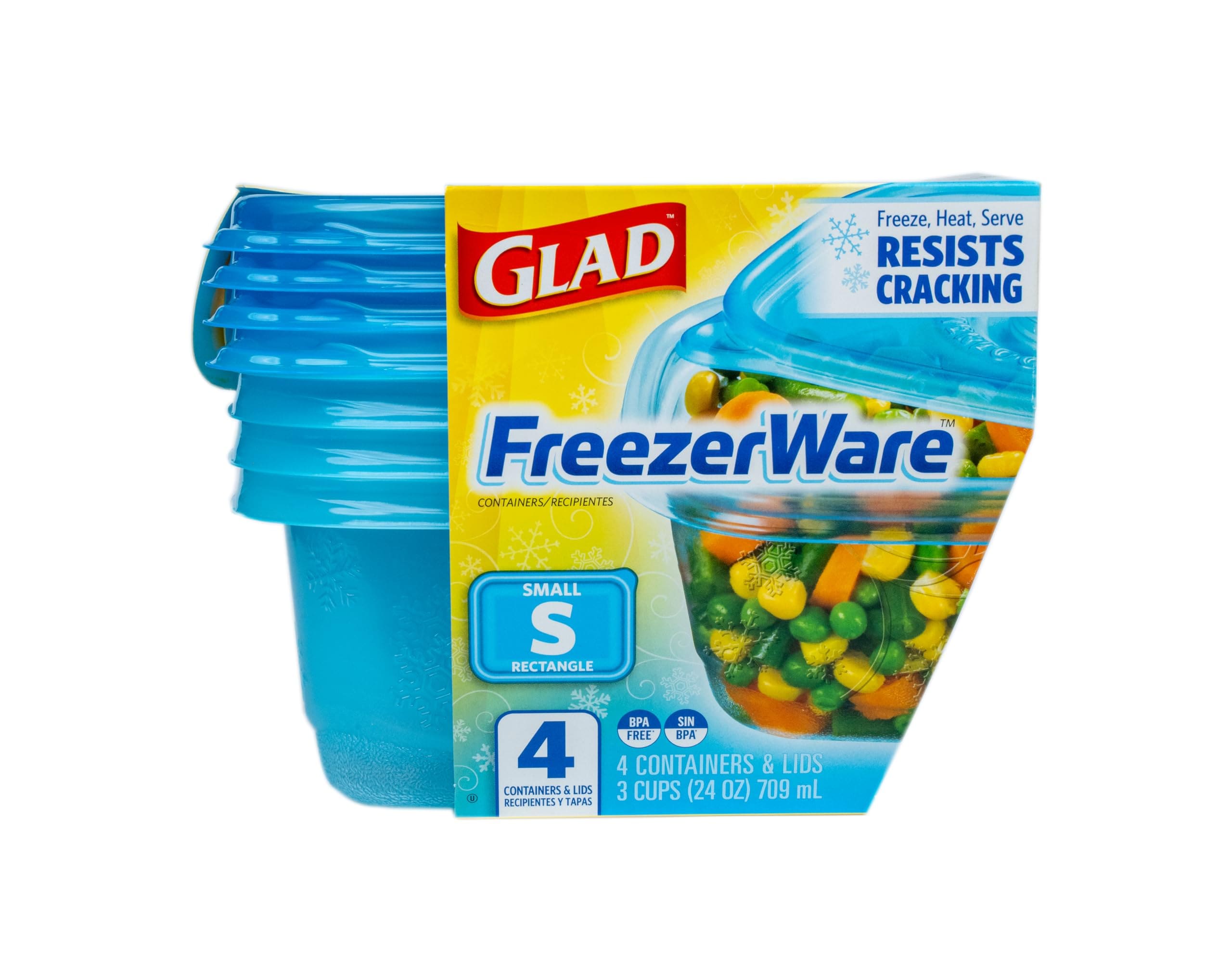 Glad Ware FreezerWare Food Storage Containers with Lids Small Rectangle ...
