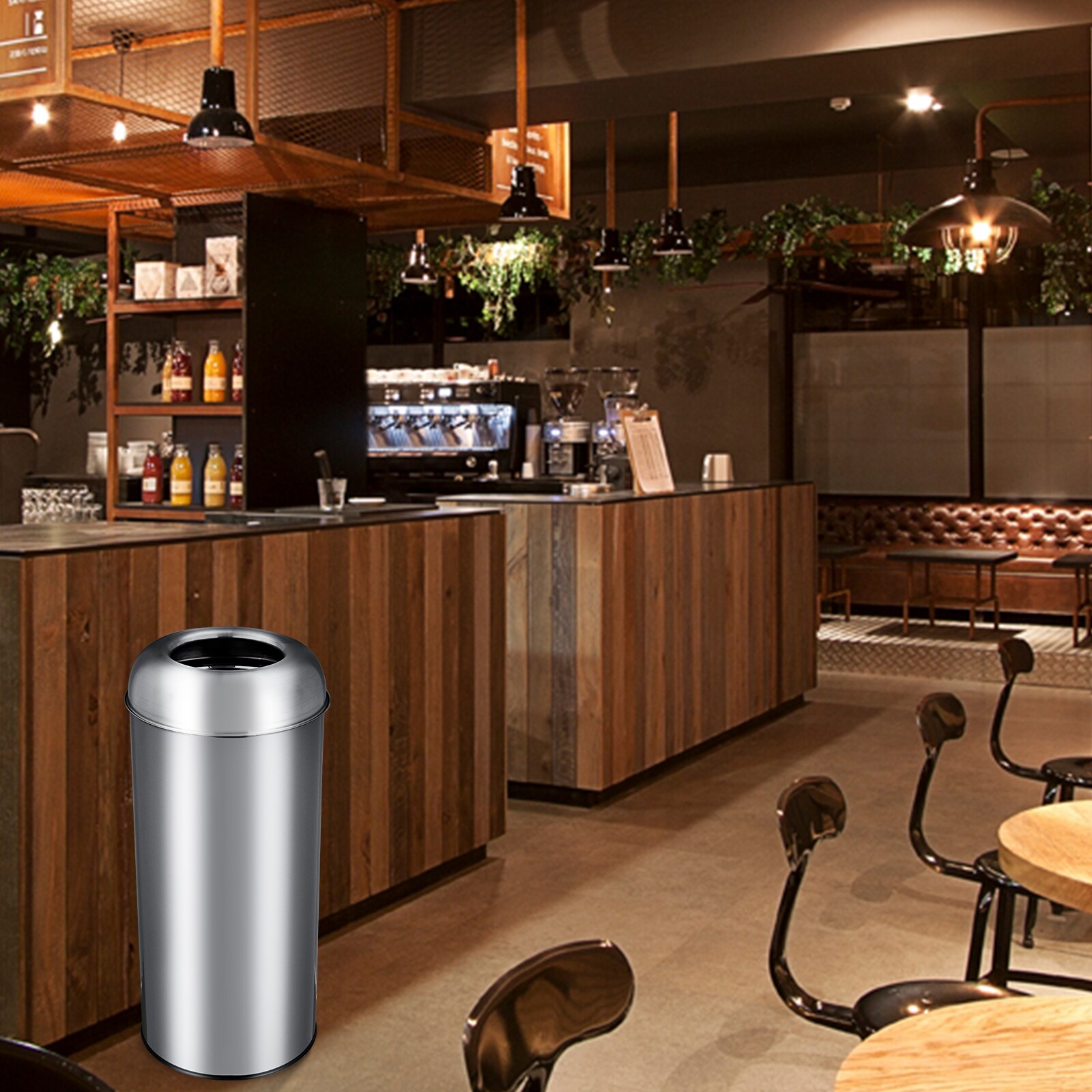 Garvee 17 Gallon Commercial Open Top Trash Can Fingerprint-Resistant ...
