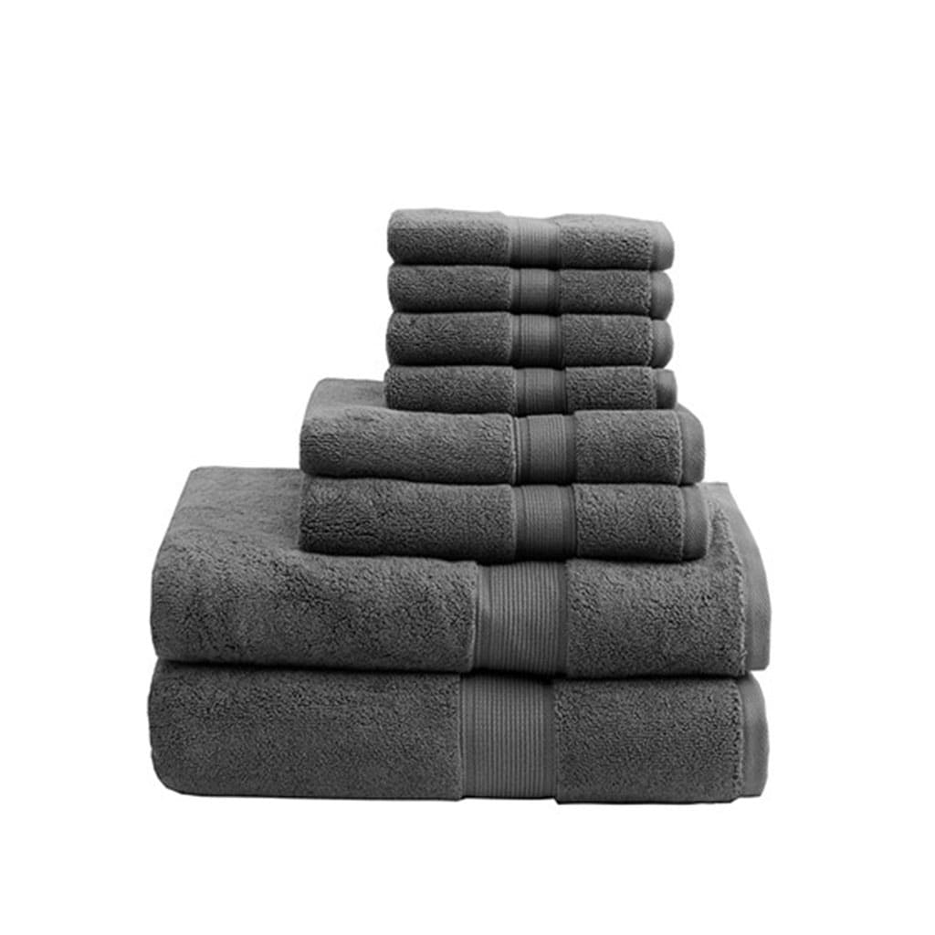 LOVMOR 100 percent Cotton 8 Piece Antimicrobial Towel Set in the ...