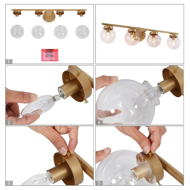 Uolfin 28-in 4 -Light Matte Gold Modern/contemporary Vanity light in ... Uolfin 28-in 4 -Light Matte Gold Modern/contemporary Vanity light in ...