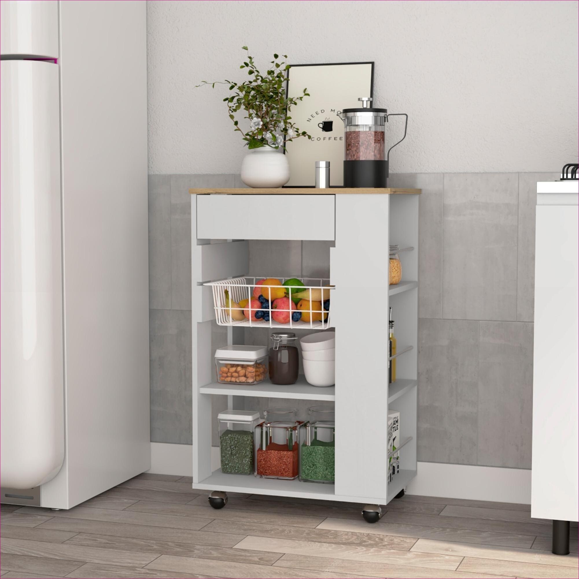 Watnature Multicolor Kitchen Cart For Kitchen Storage Particle Board ...