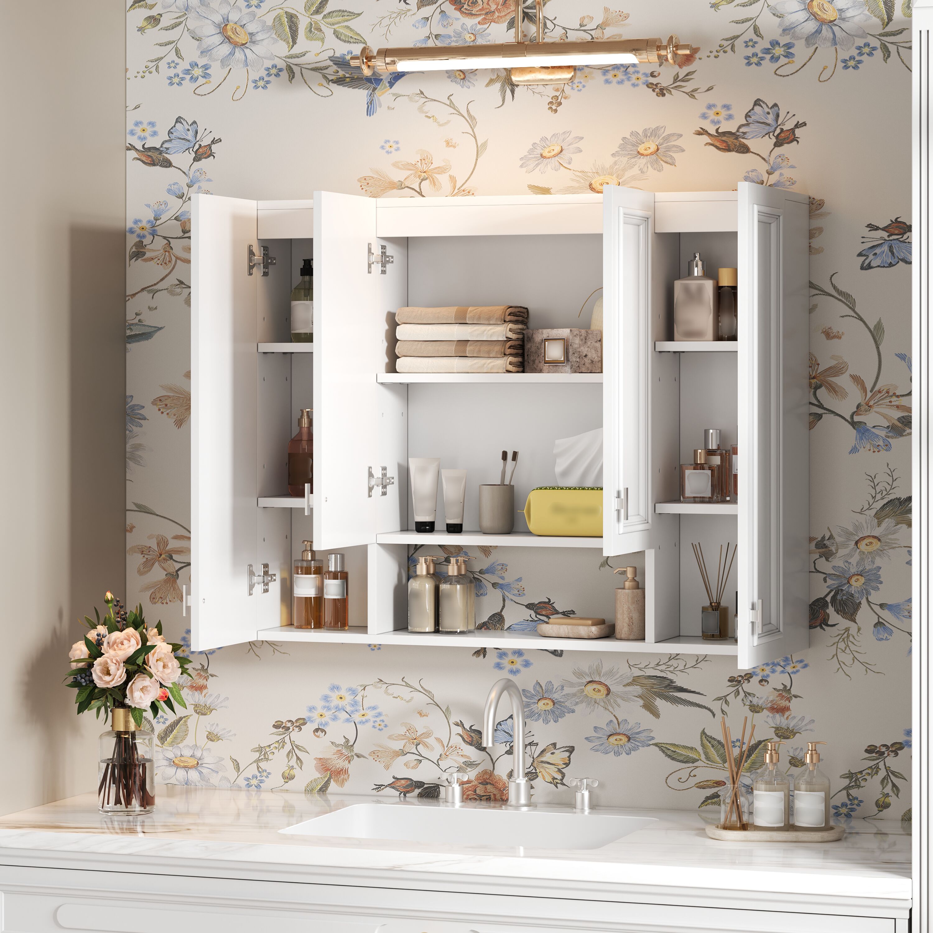 GDFStudio Elmridge 36 in. Bathroom Wall Mounted Medicine Cabinet with ...