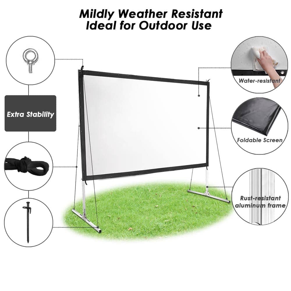 Yescom 100inch Portable Projector Screen with Stand 16:9 HD Fast ...