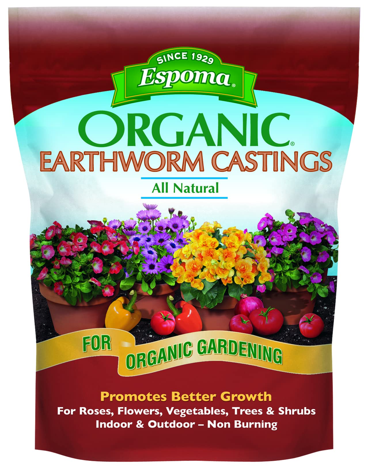 Espoma Organic Earthworm Castings 4 Quart Premium Garden Fertilizer in ...