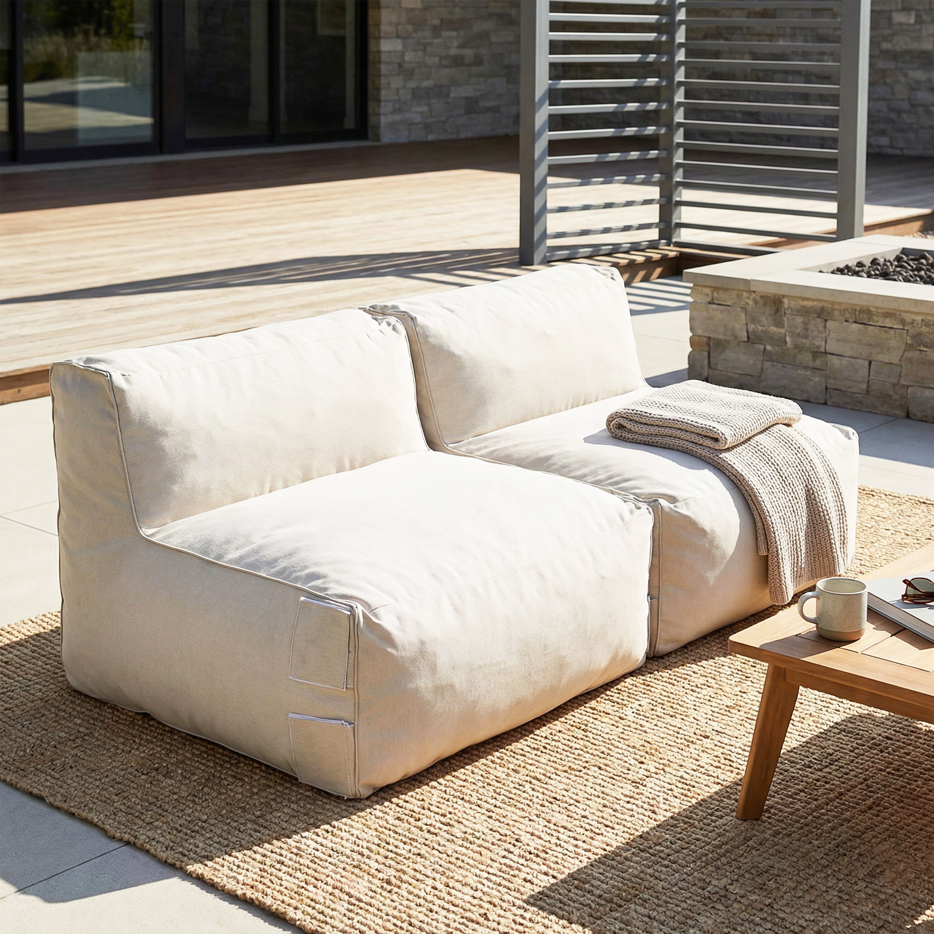 Christopher Knight Home Nerissa Outdoor/Indoor Olefin Modular Bean Bag ...