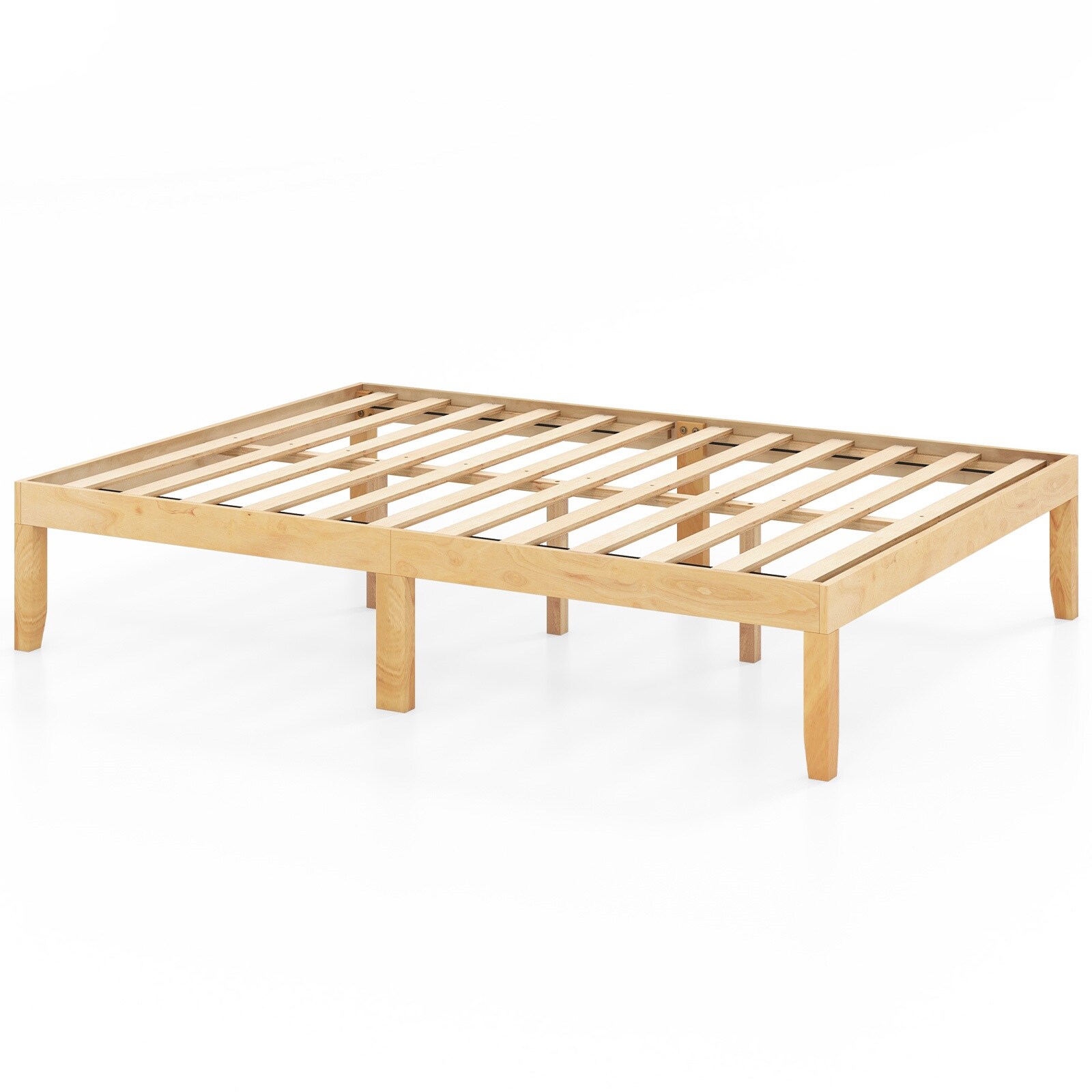 Slickblue Wooden Platform Bed Frame with Under Bed Storage for Guest ...