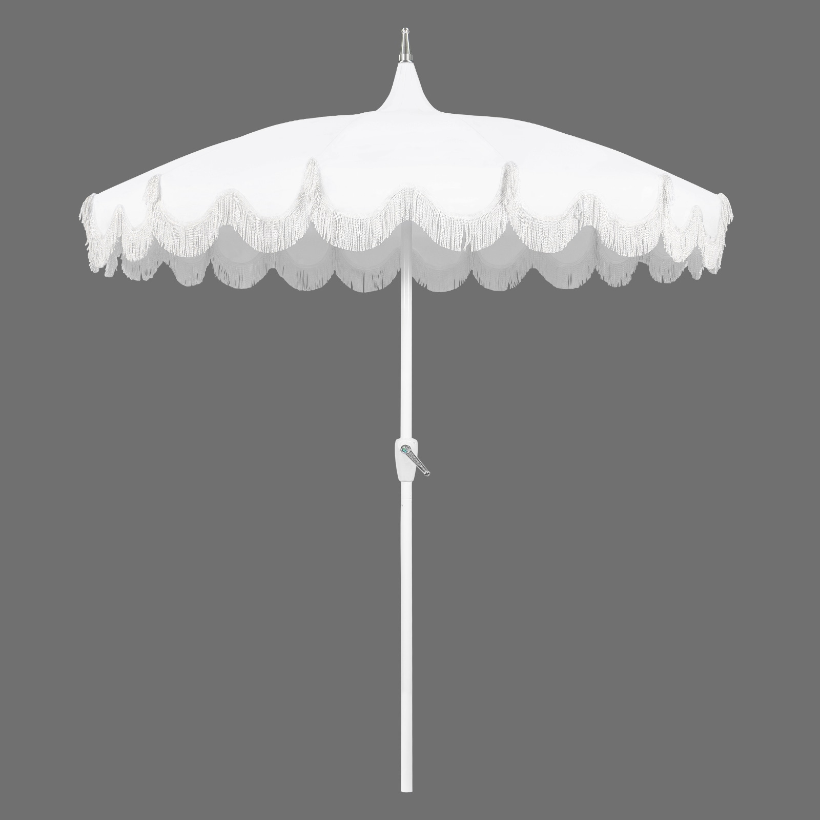 GARSING 7.5-ft Aluminum White No-tilt Market Patio Umbrella in the ...