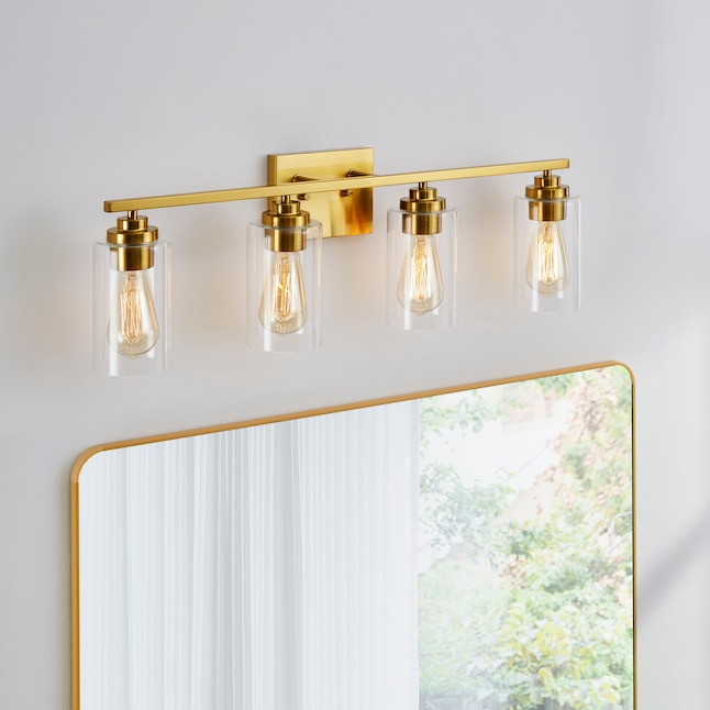 KAWOTI Nolan 30-in 4-Light Antique Brass Modern/Contemporary Vanity ... KAWOTI Nolan 30-in 4-Light Antique Brass Modern/Contemporary Vanity ...