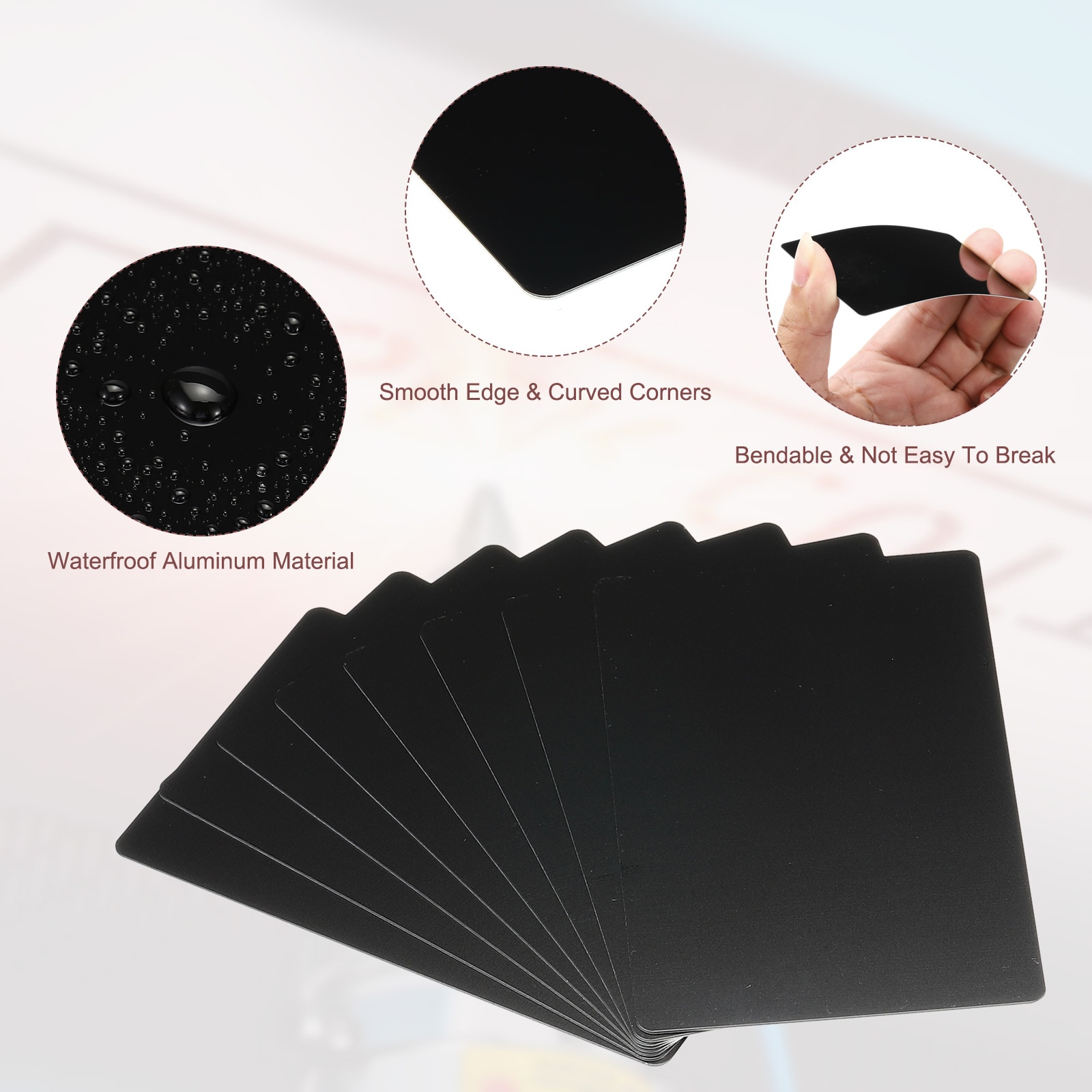 PATIKIL 500pcs Metal Business Cards Blank 0.21mm Thick 3.4x2.1 Inch ...