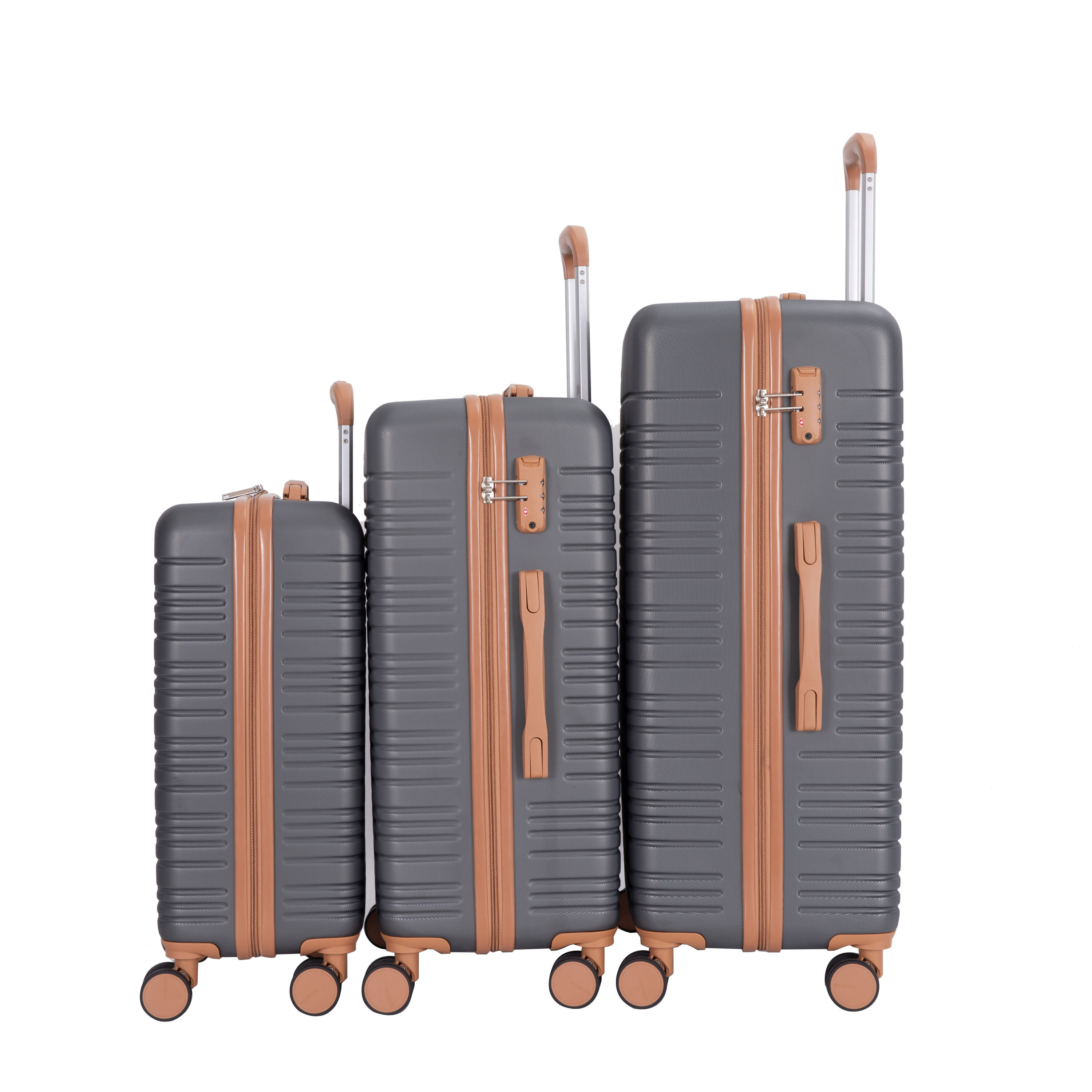 LOVMOR 5 Piece Set 202428 Travel Toiletry Bag ABS Hard Case Spinner ...