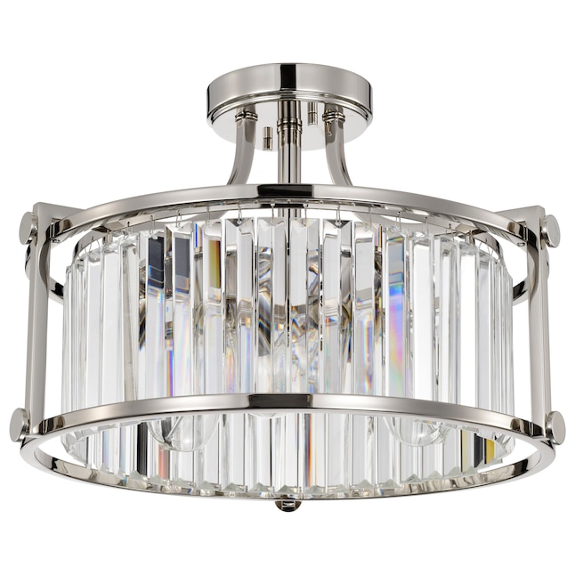 SATCO NUVO Nuvo 3-Light 17.75-in Polished Nickel Semi-Flush mount light ... SATCO NUVO Nuvo 3-Light 17.75-in Polished Nickel Semi-Flush mount light ...