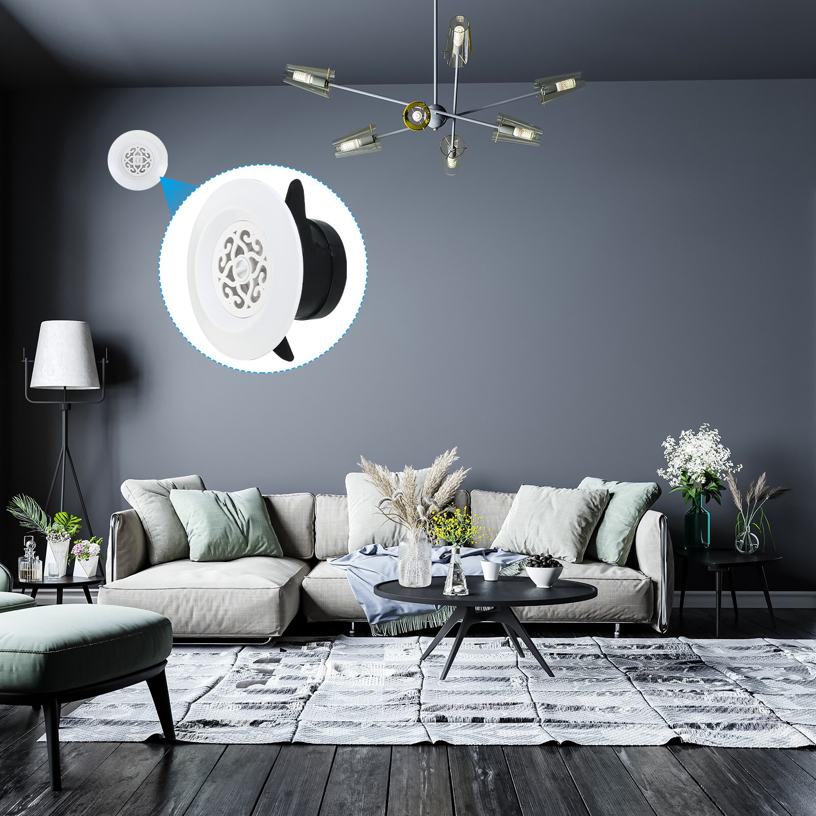 PATIKIL 6-Inch Round Air Vent Adjustable Ceiling Diffuser Grill Cover ...