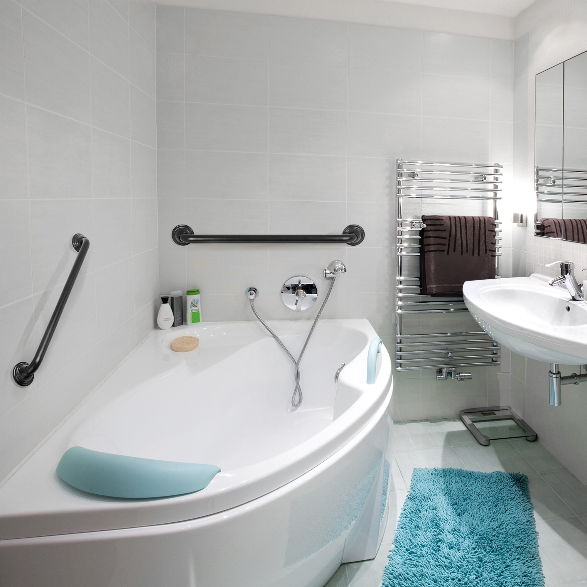 Utopia Alley 24inch Decorative Shower Grab Bar - Bathroom Grab Bars for ...