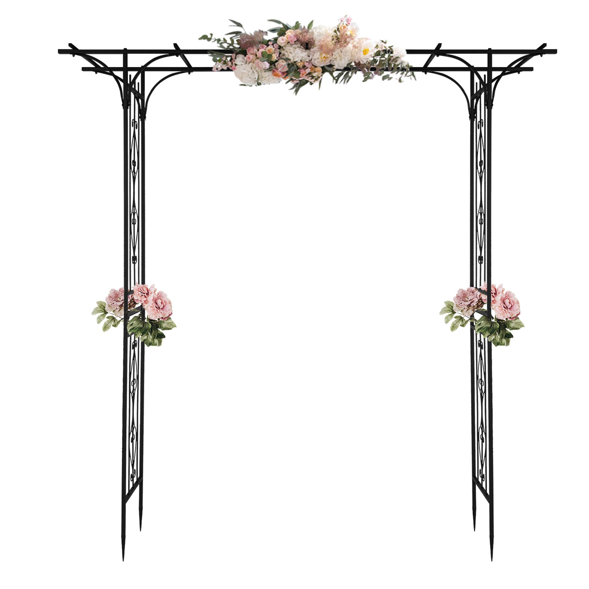 Winado 85 in x 81 in Grande Iron Arch for Various Climbing Plant Arbor ...