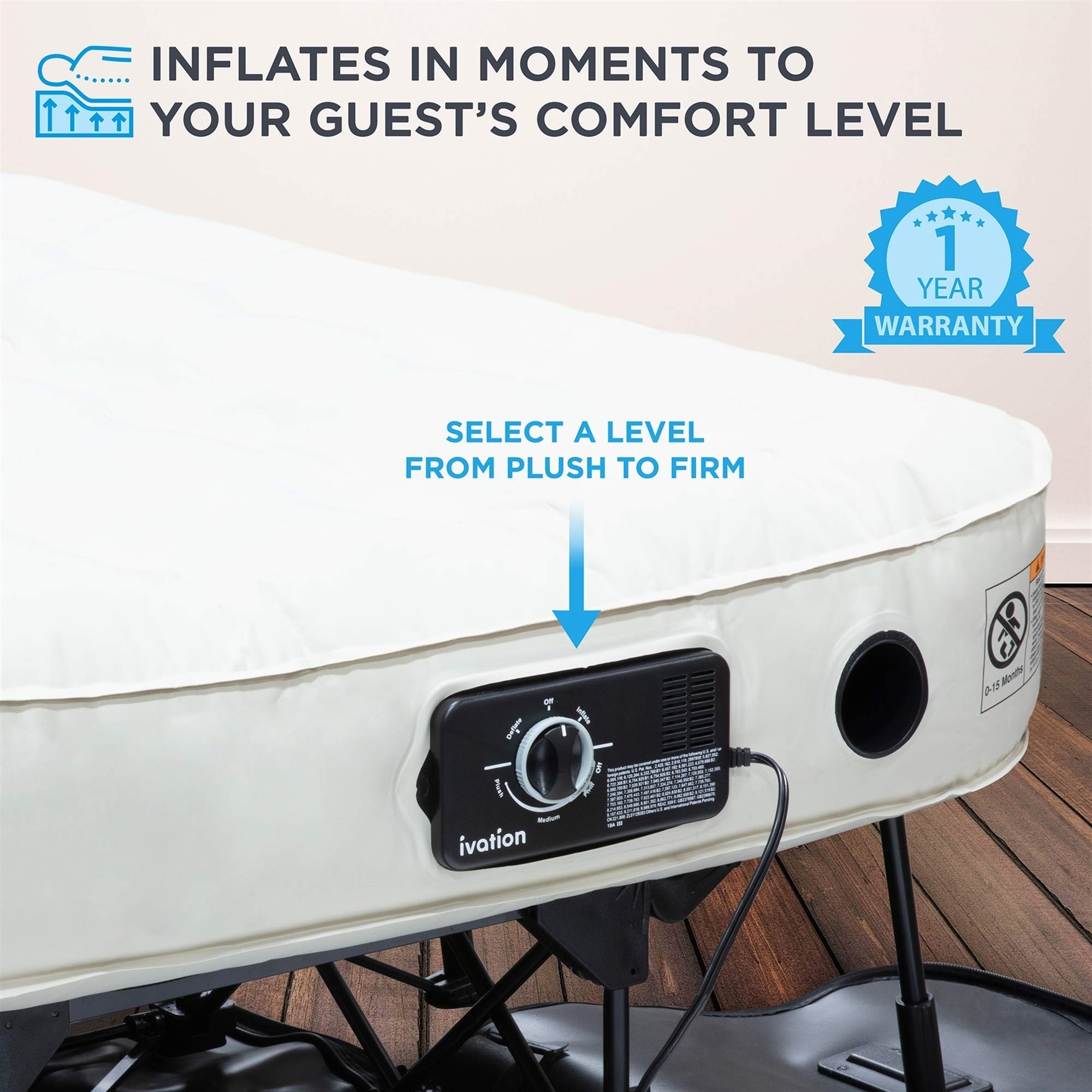 Ivation Ez Bed Queen Air Mattress With Frame And Rolling Case Self