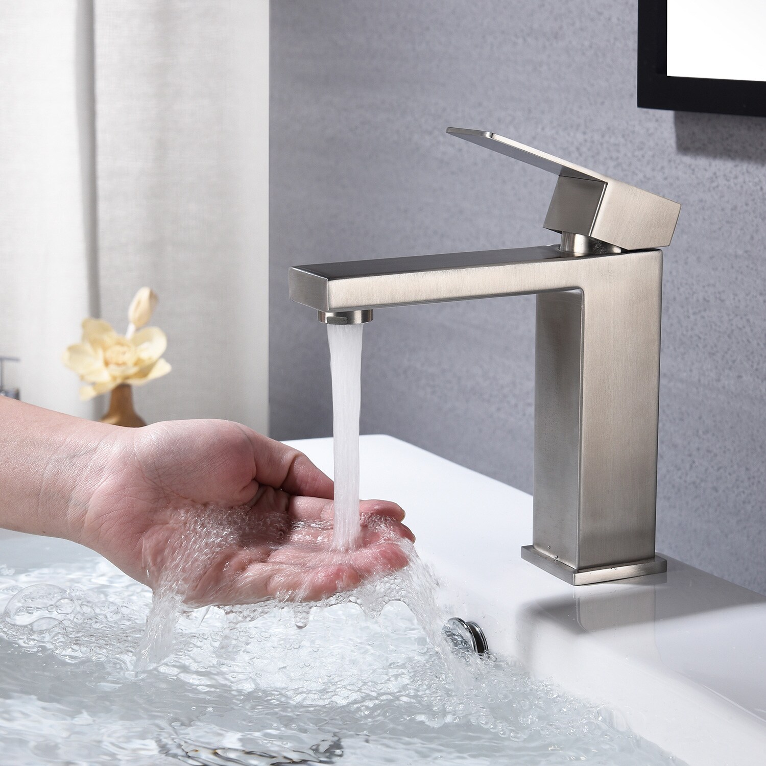 Dexmalle Waterfall Spout Bathroom Faucet in the Bathroom Sink Faucets ...