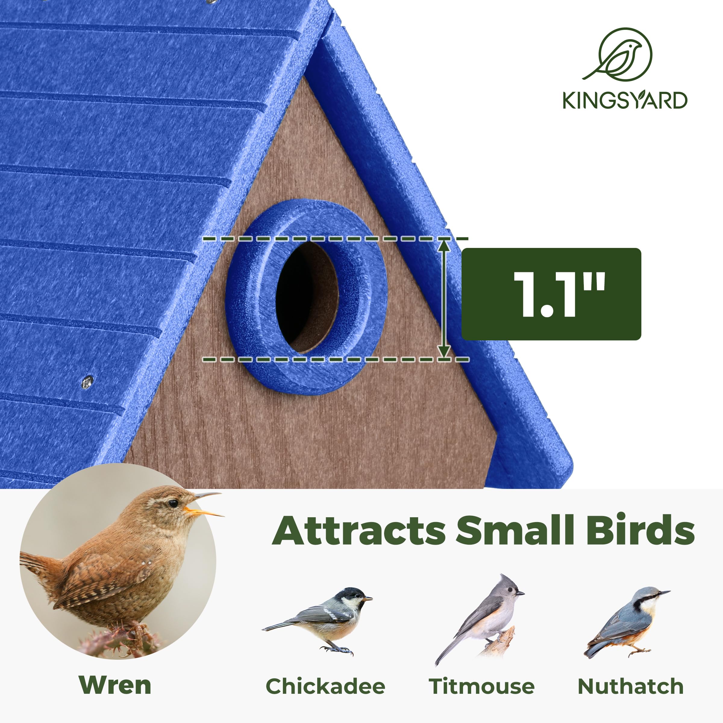 Aoibox Recycled Plastic Bird House Blue 1 Piece Outdoor Nesting Box 5 ...