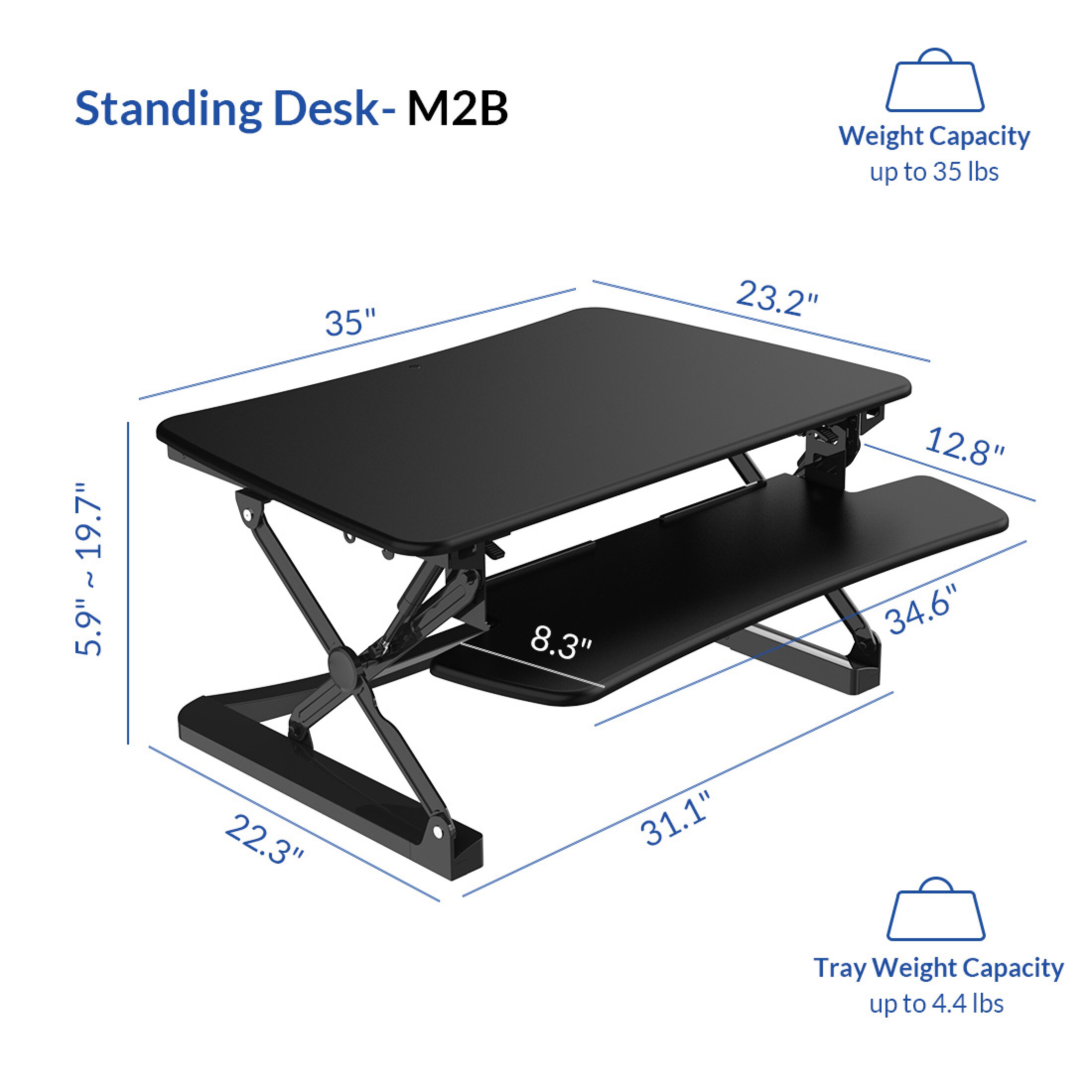 FlexiSpot 35-in Black Modern/Contemporary Standing desk converter in ...