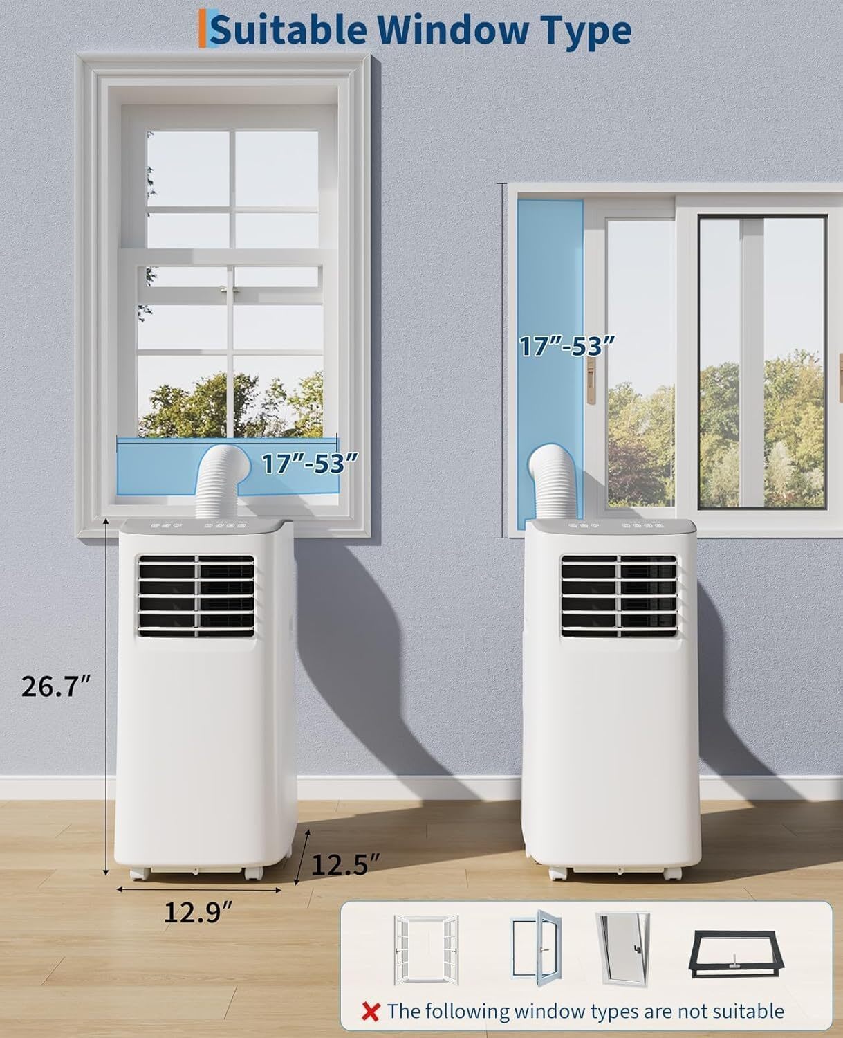 Garvee 8000 BTU Portable Air Conditioner for Bedroom up to 350 Sq Ft ...