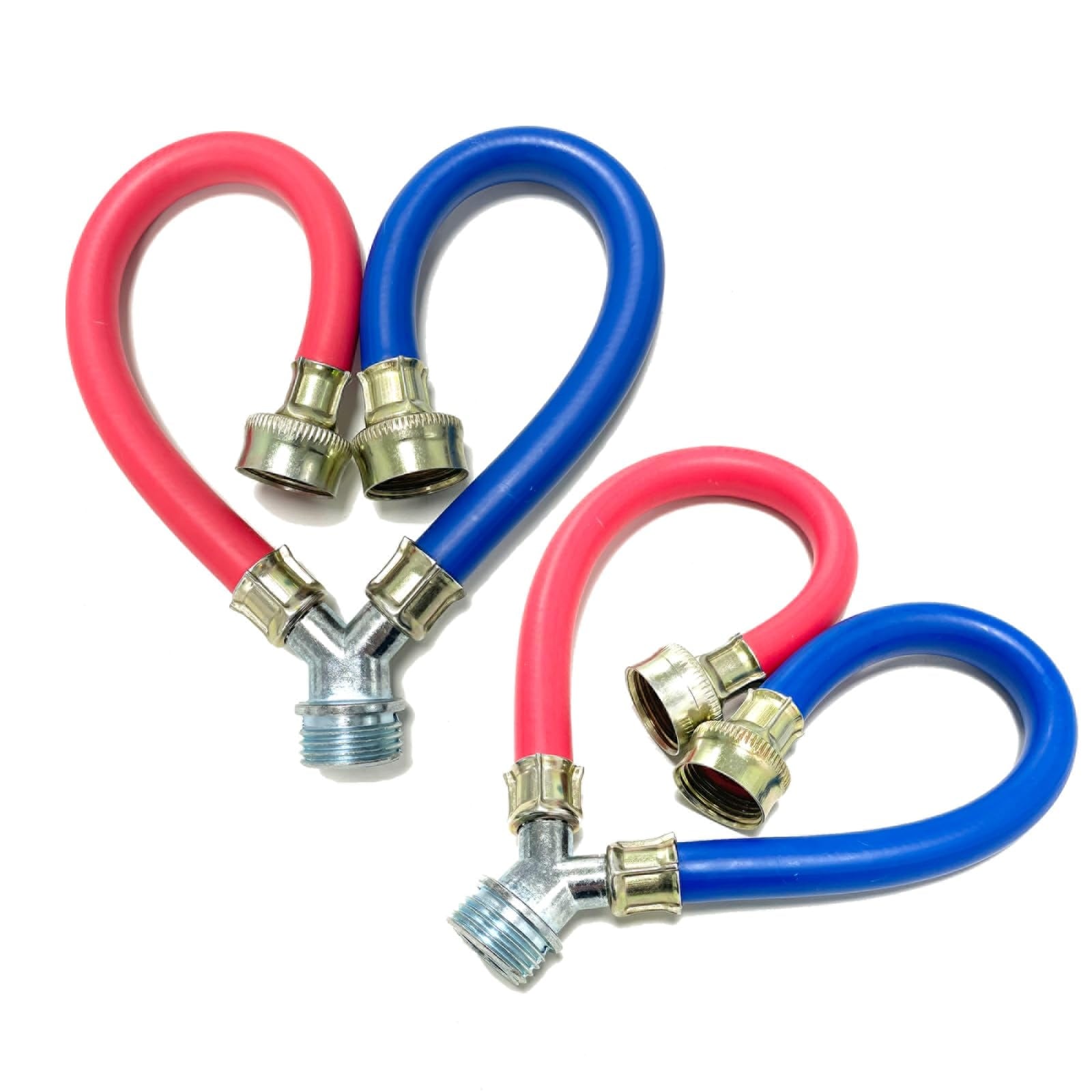 Anqtovp 2 pack rubber hot cold washer hose Y mixer connector burst ...