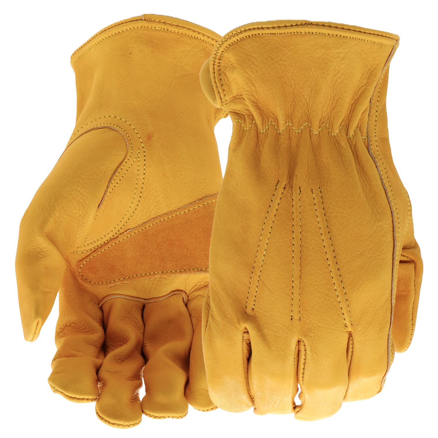 Boss Men's Durable Full-Grain Cowhide Leather Work Gloves Abrasion ...