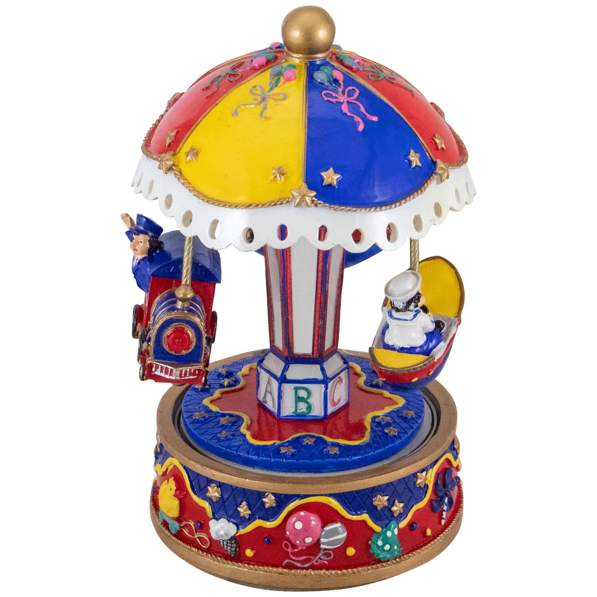 Northlight Children's Boat Plane and Train Animated Musical Carousel ...