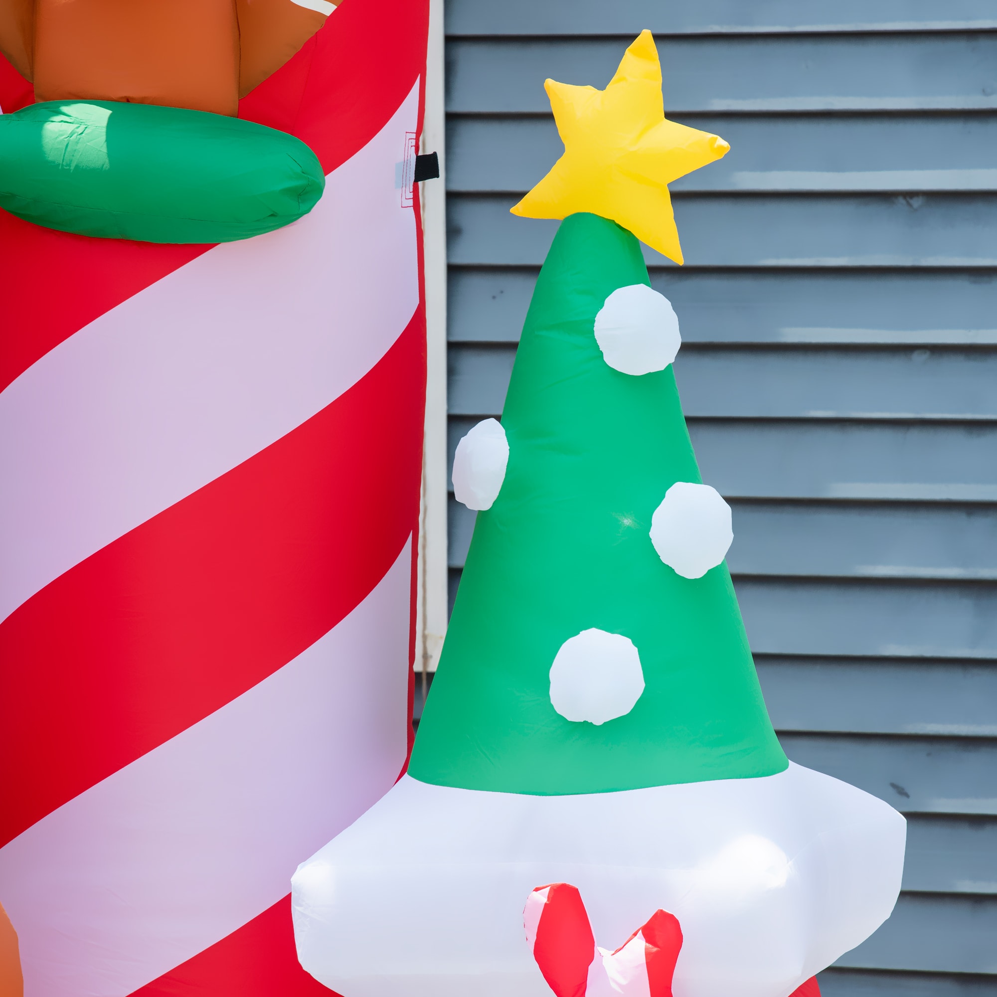 Outsunny 10ft Christmas Inflatables Outdoor Decorations Candy Castle ...