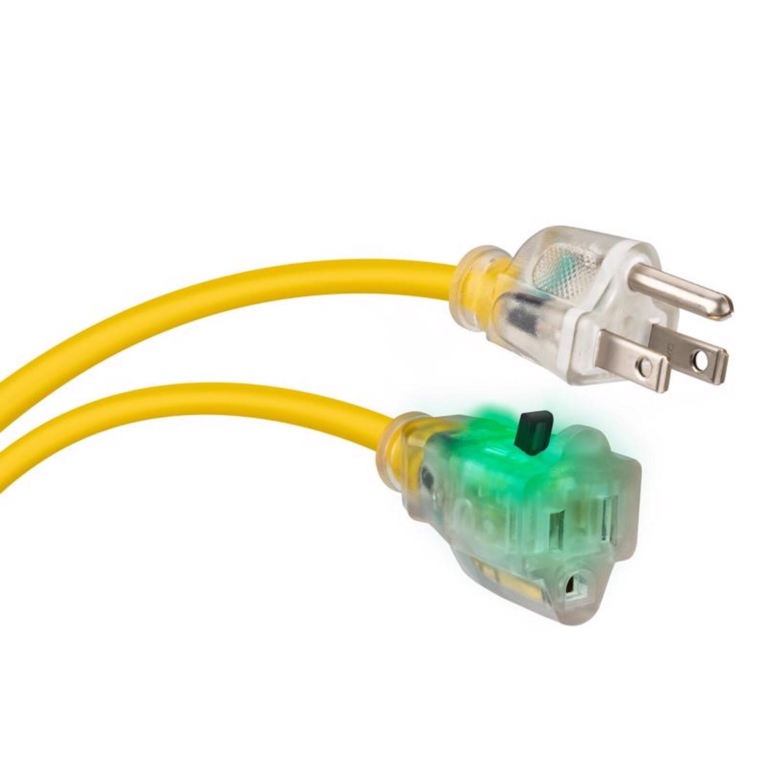 Monster Just Power It Up Outdoor 50 ft. L Yellow Extension Cord 14/3 ...