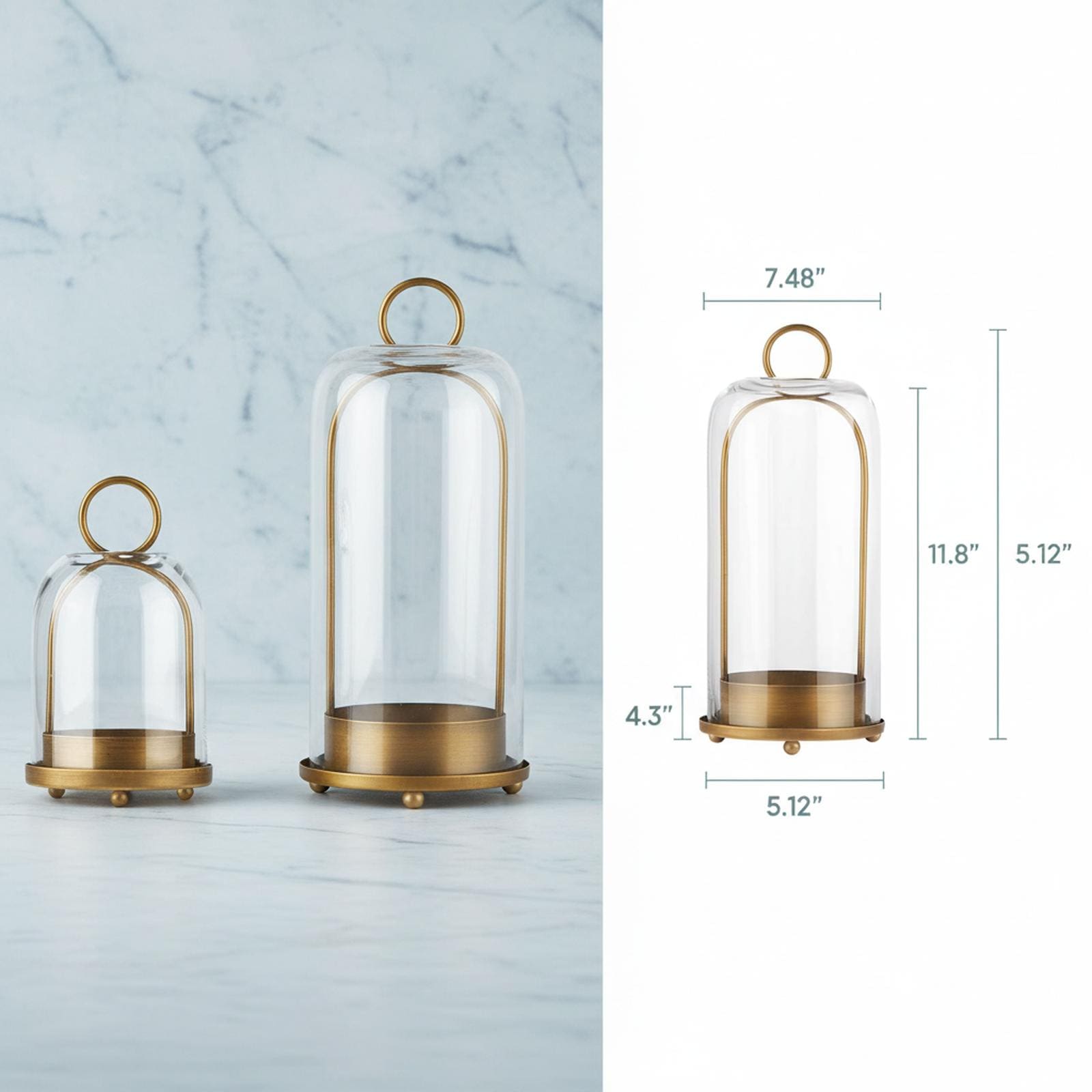 OMOMMD Brass 5 Inch 4 Inch Versatile Metal Candle Holder Handmade ...