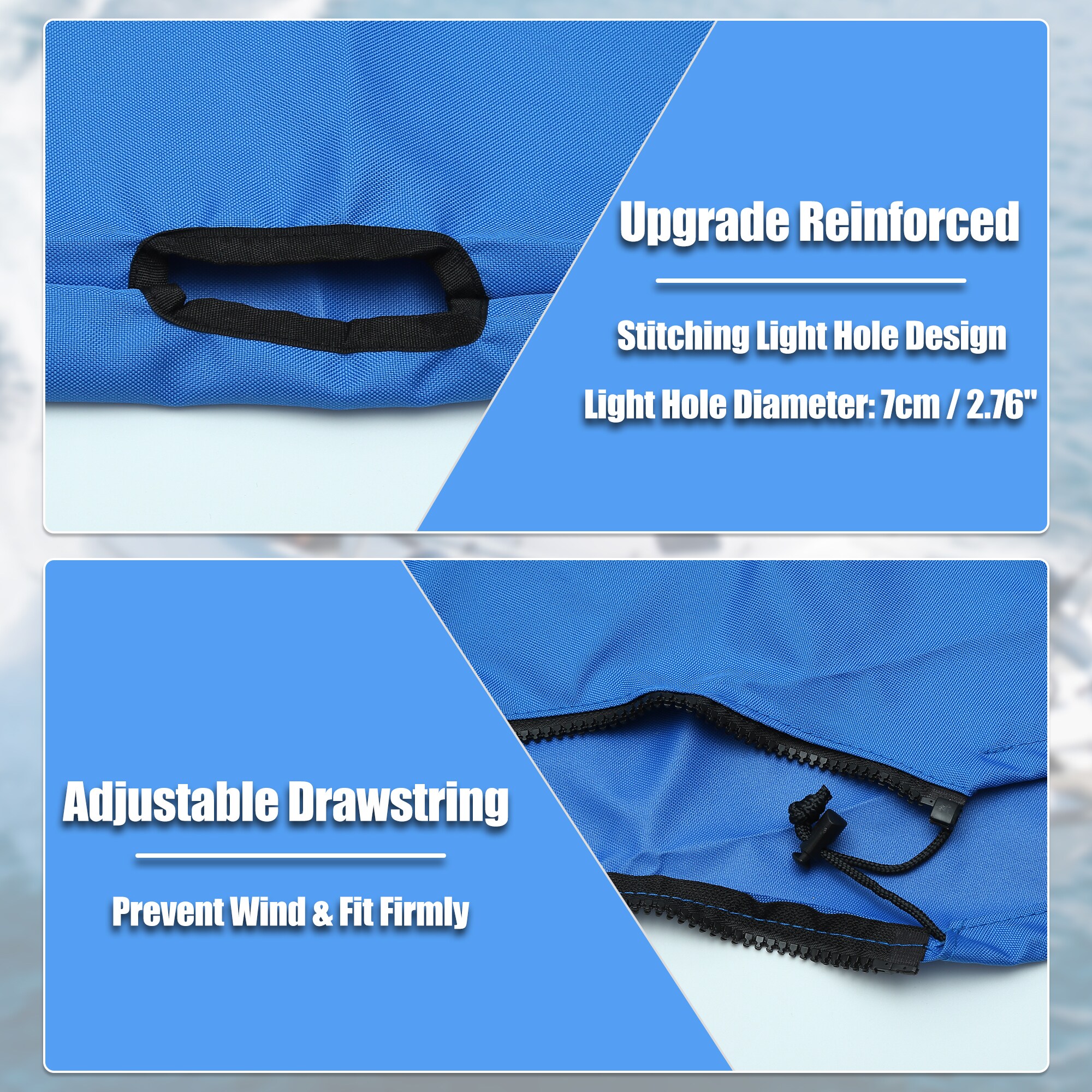 Unique Bargains Round Frame Bimini Top Storage Boot Cover with Light ...