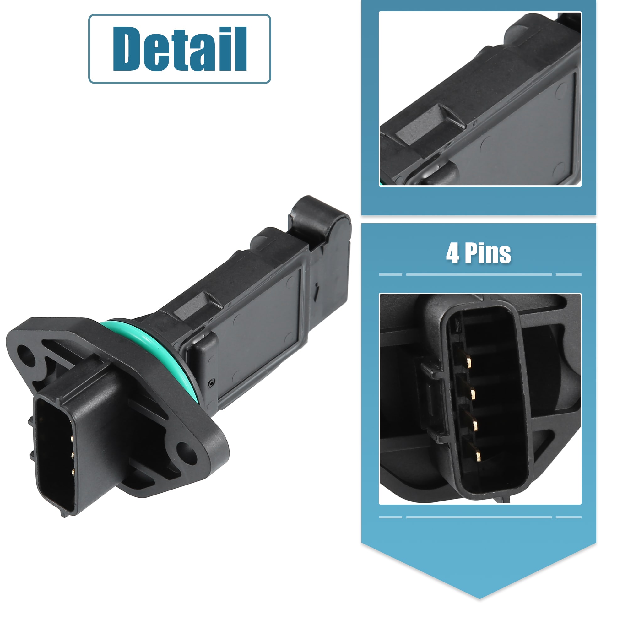 Unique Bargains 1pc Car Mass Air Flow Sensor Replacement Black for ...