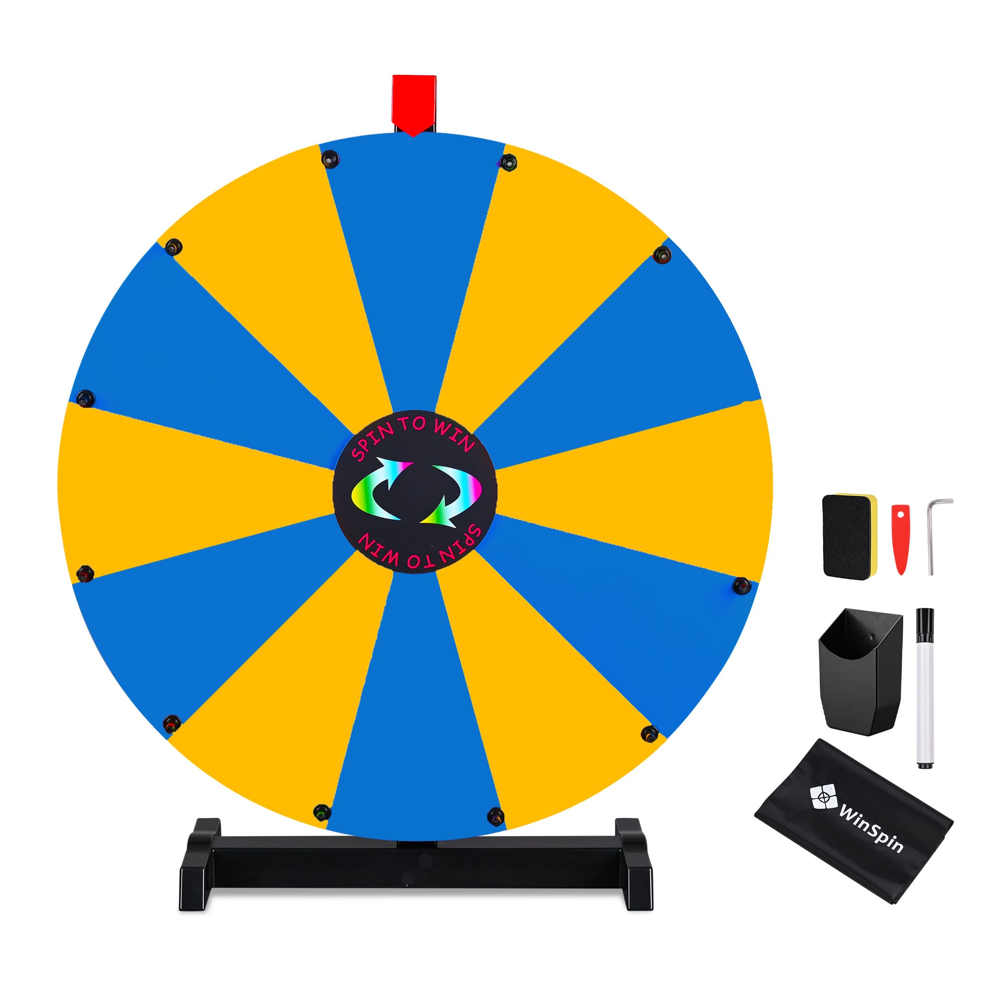 Yescom WinSpin 24IN Pop Up Display Tabletop Prize Wheel Blue and Yellow ...