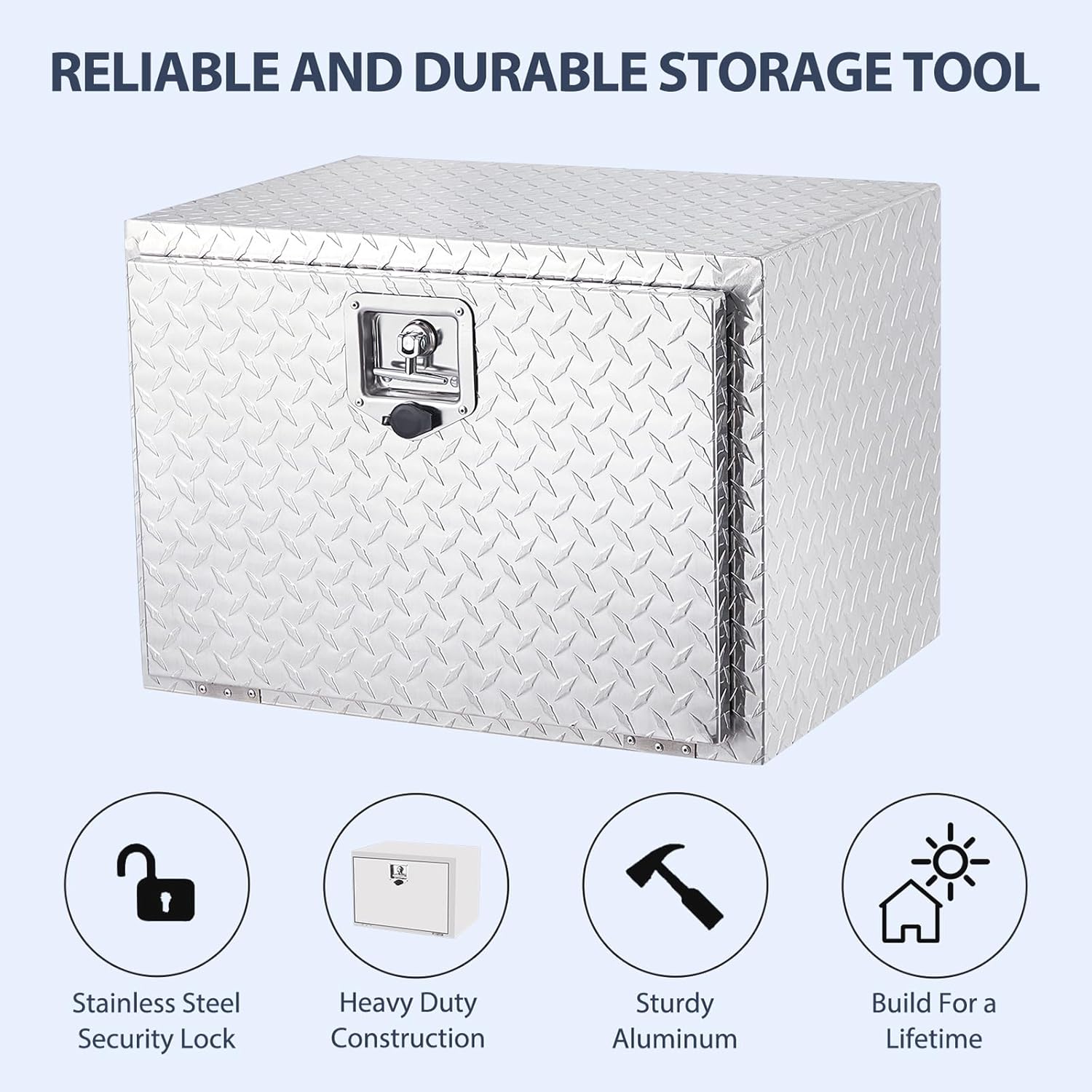 Garvee 24in Heavy-Duty Aluminum Underbody Tool Box - Waterproof Square ...