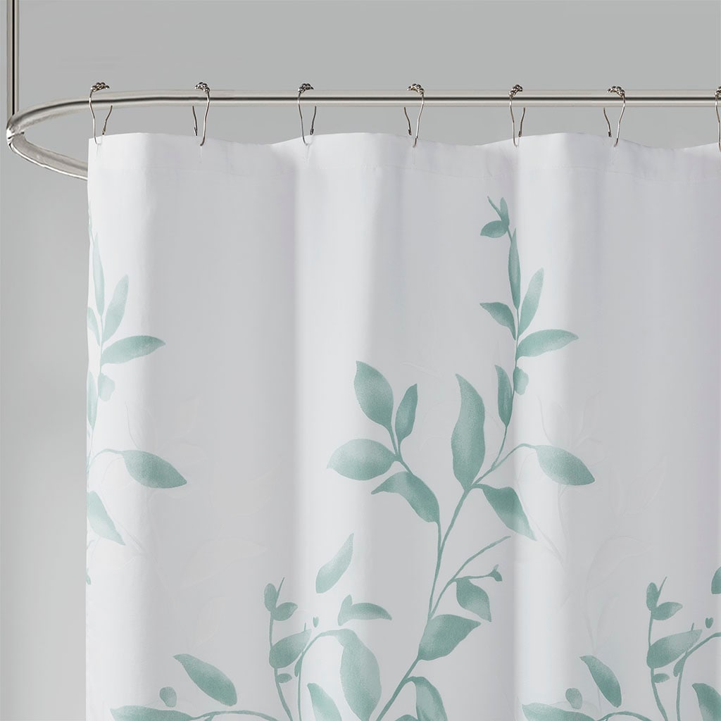 Gracie Mills Patton Modern Lightweight Botanical Burnout Shower Curtain ...
