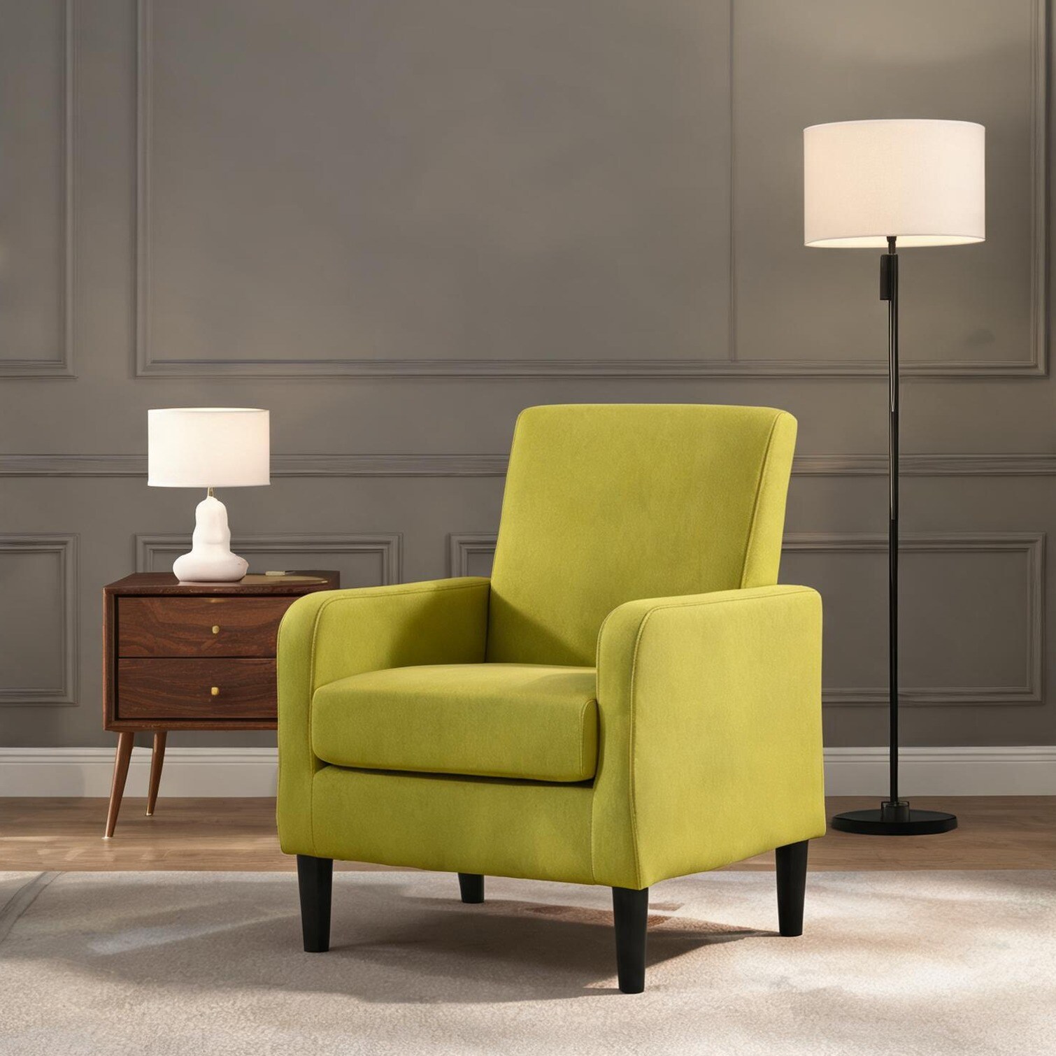 Watnature Single Accent Chair Modern Minimalist Armchair Upholstered in ...