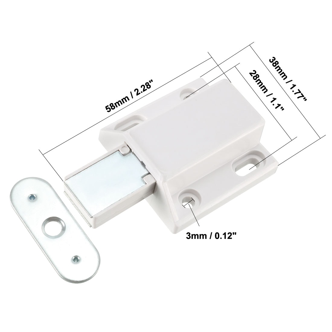 Unique Bargains 5-8mm Glass Door Magnetic Touch Catch Latch Closure ...